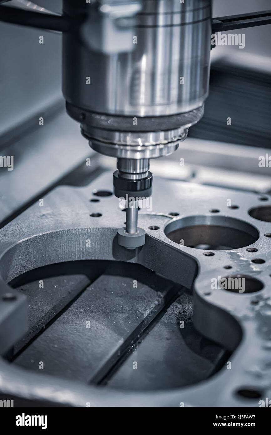 Metalworking CNC milling machine. Cutting metal modern processing ...