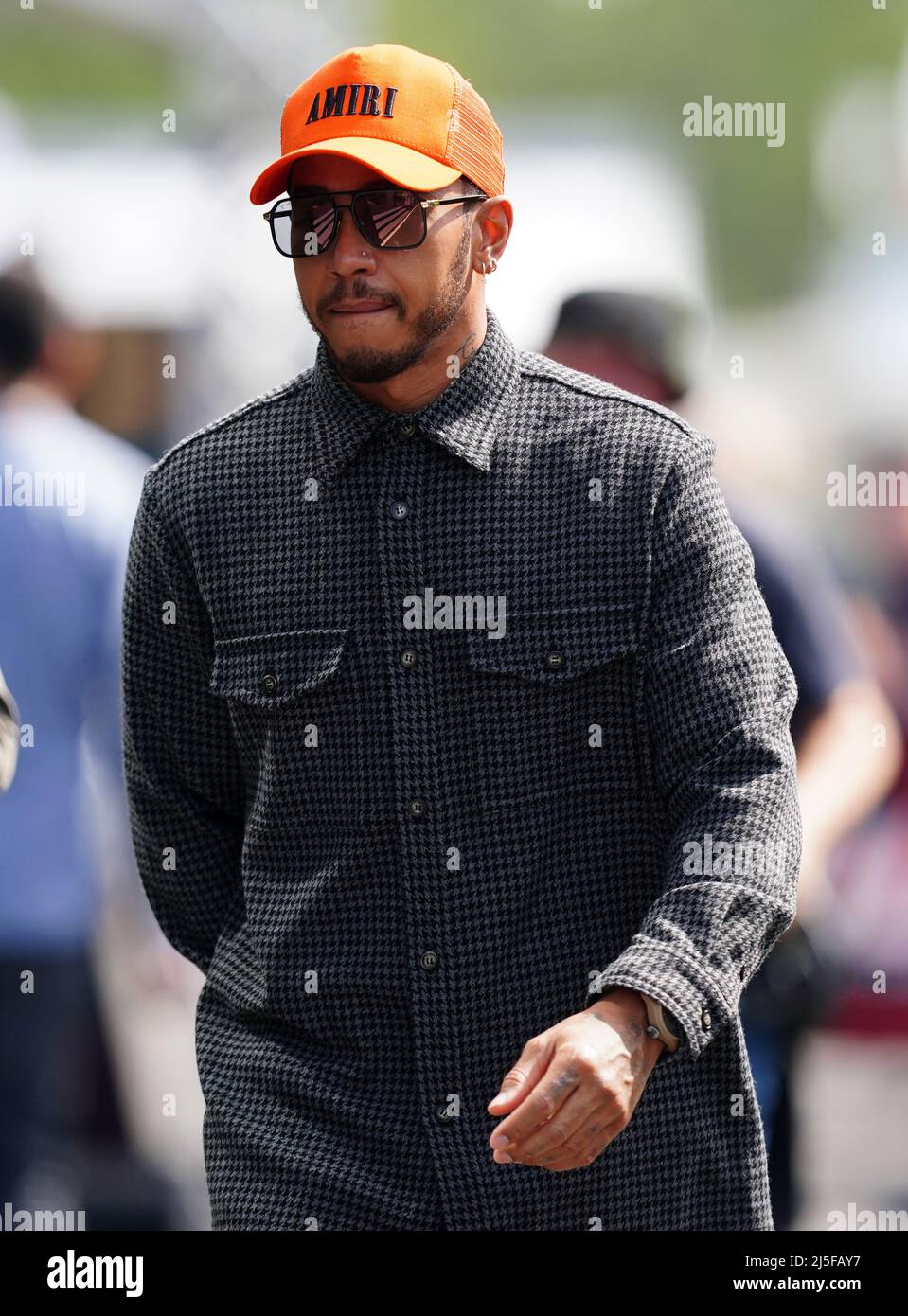 Mercedes' Lewis Hamilton before Practice 2 of the Emilia Romagna Grand ...