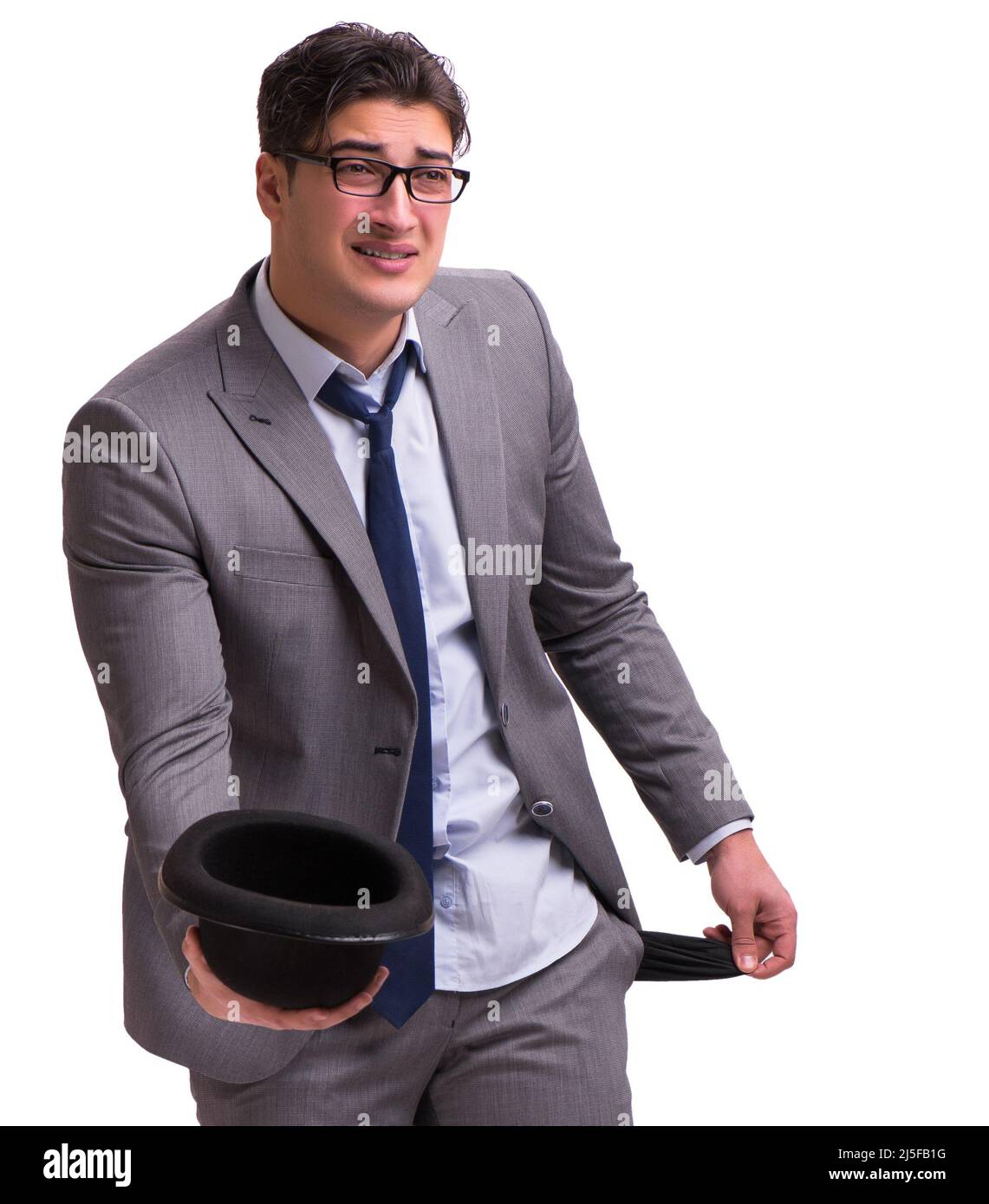 The bankrupt businessman isolated on white background Stock Photo - Alamy