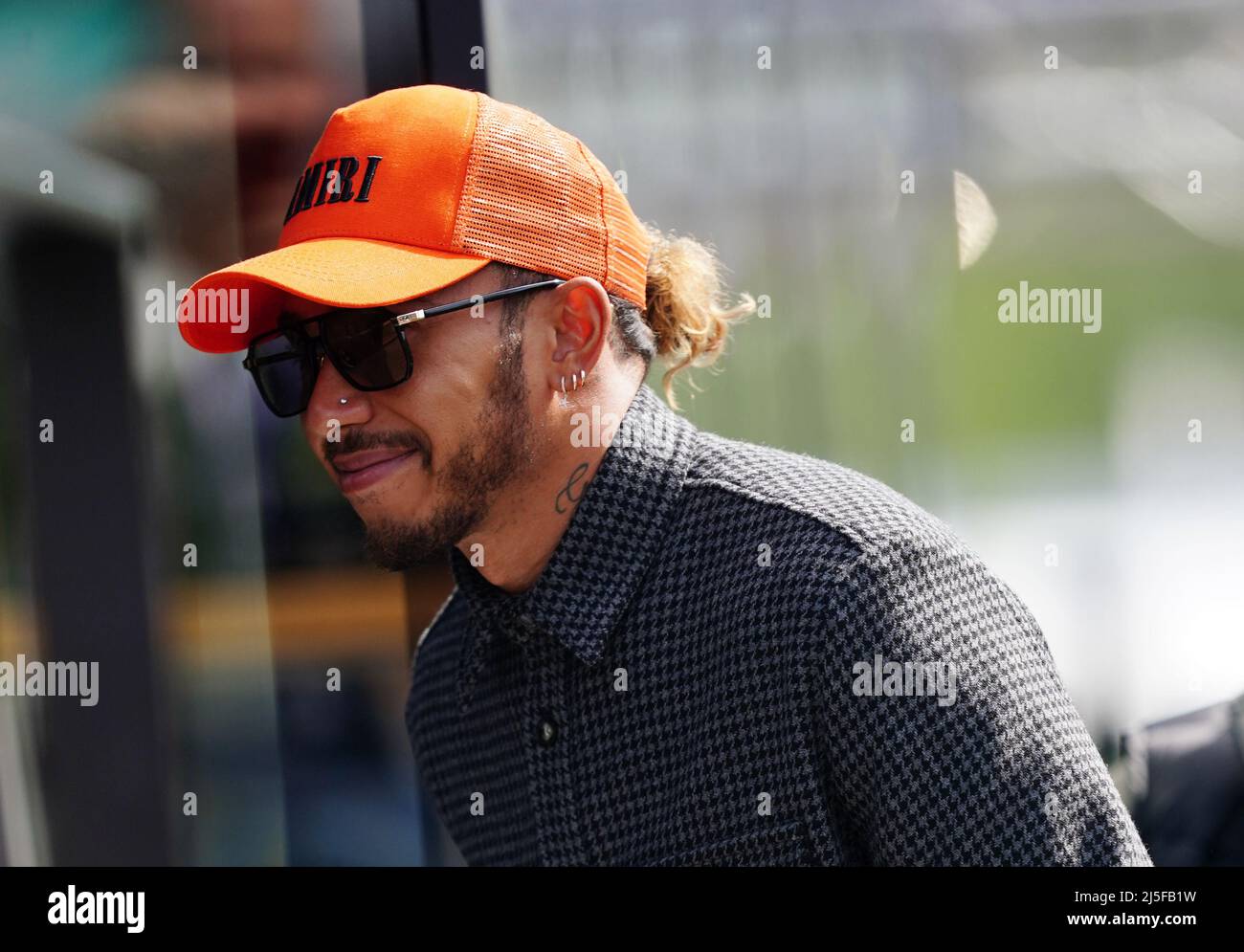 Mercedes' Lewis Hamilton before Practice 2 of the Emilia Romagna Grand ...