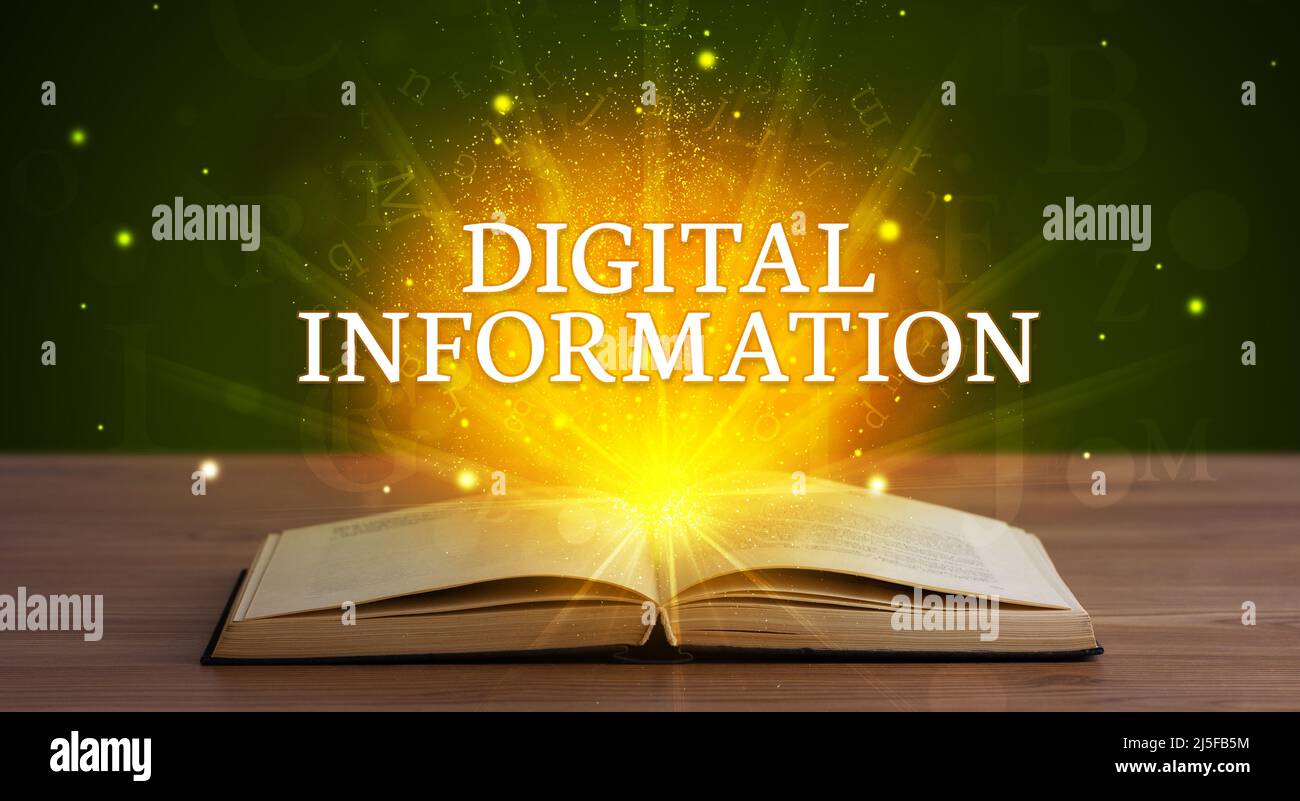 Educational inscription coming out from an open book Stock Photo - Alamy