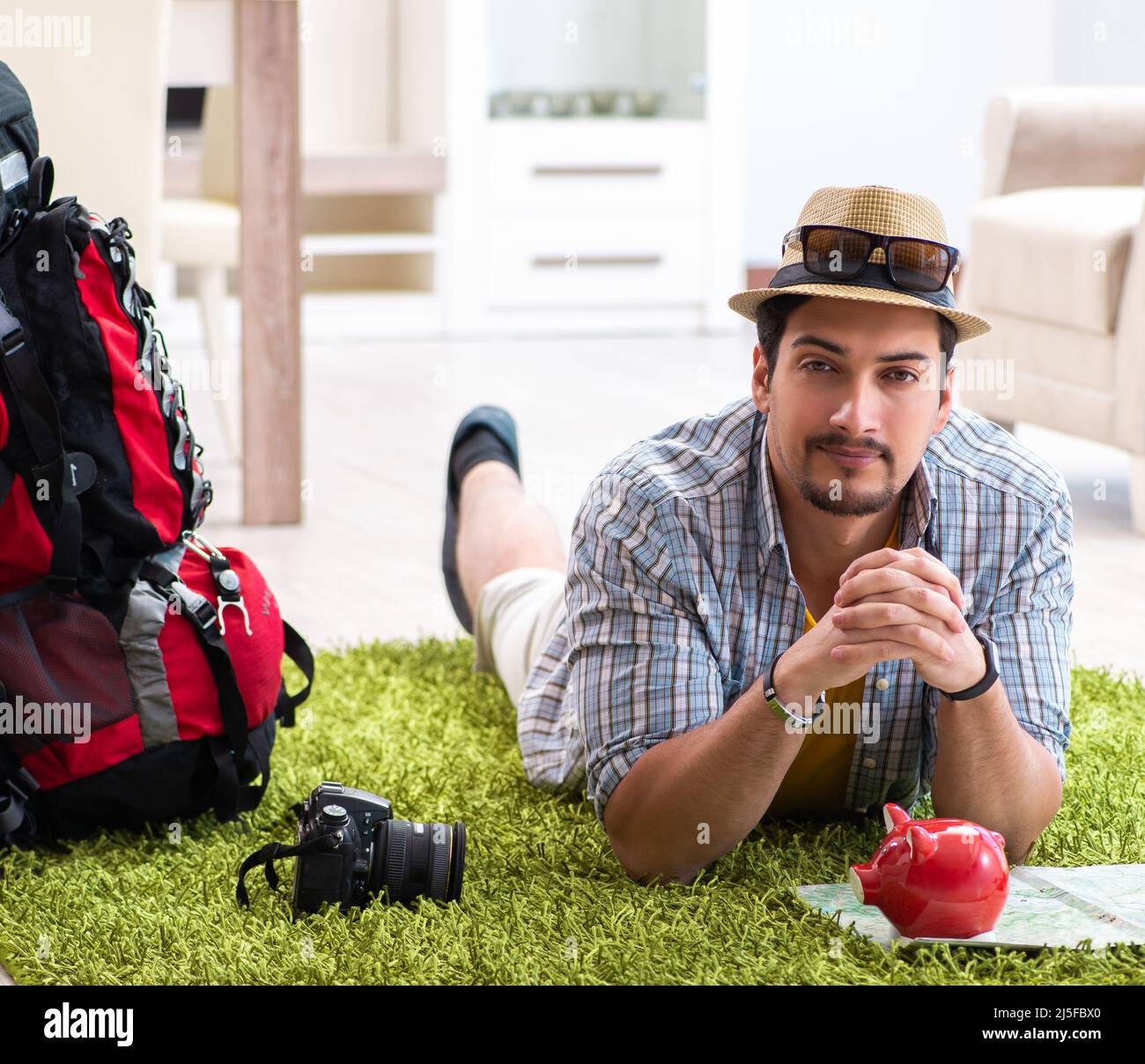 The man planning his travel with map Stock Photo - Alamy
