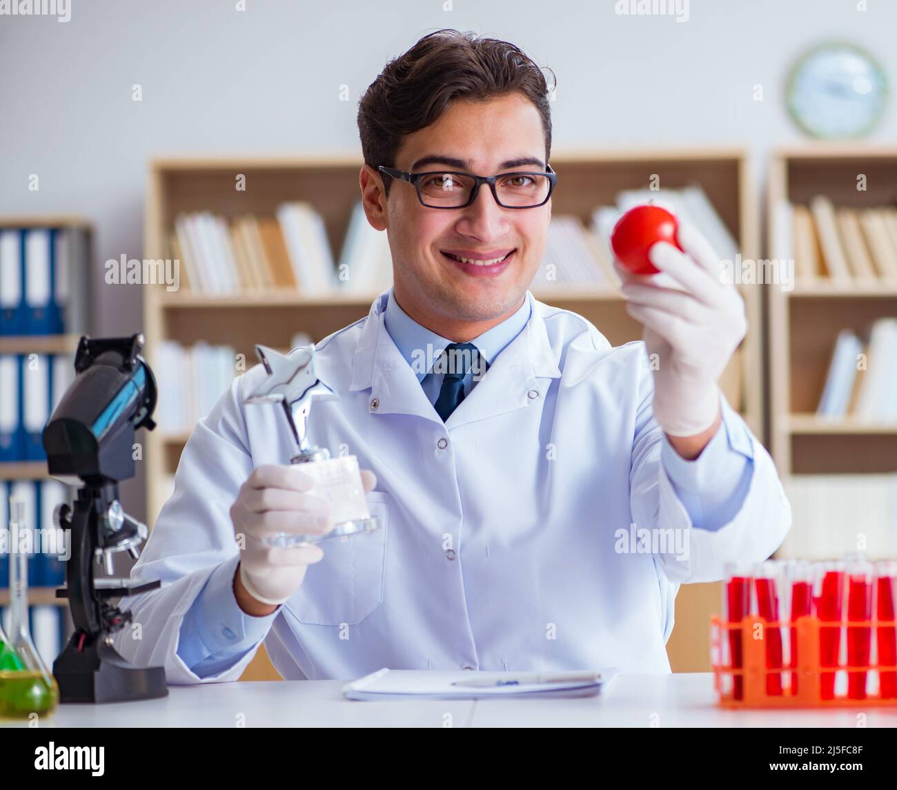 The doctor scientist receiving prize for his research discovery Stock ...