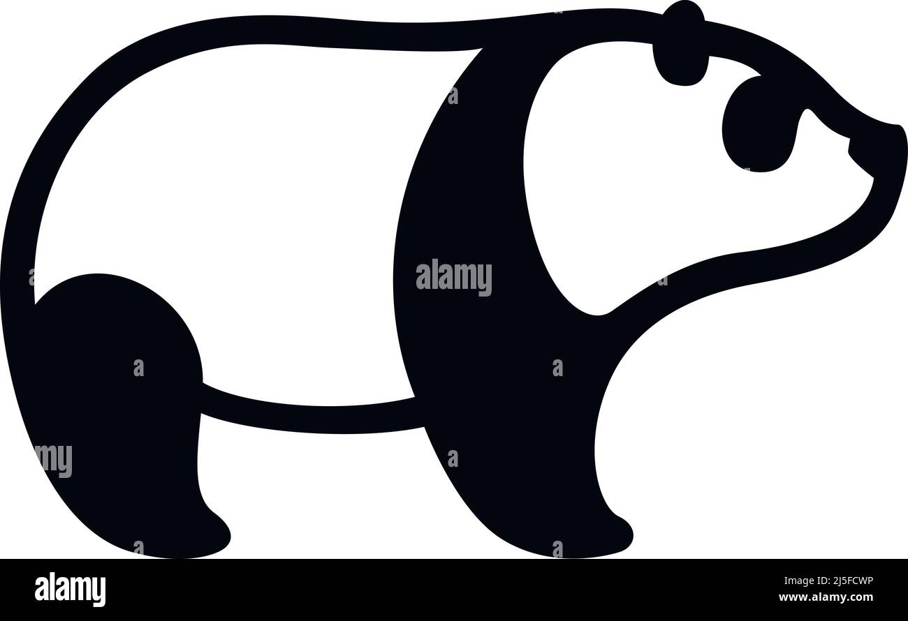 Simple Illustration Side View of Standing Panda Stock Vector Image ...