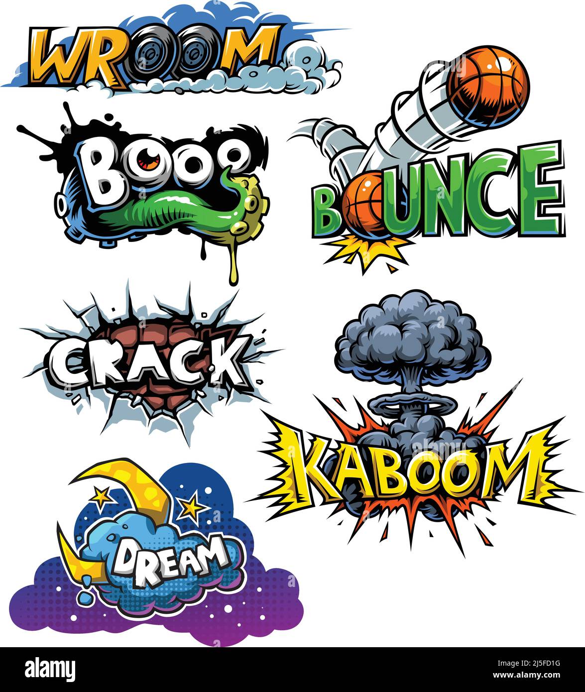 Vector set of comics icons. Explosion bubbles. Comic book explosion set ...