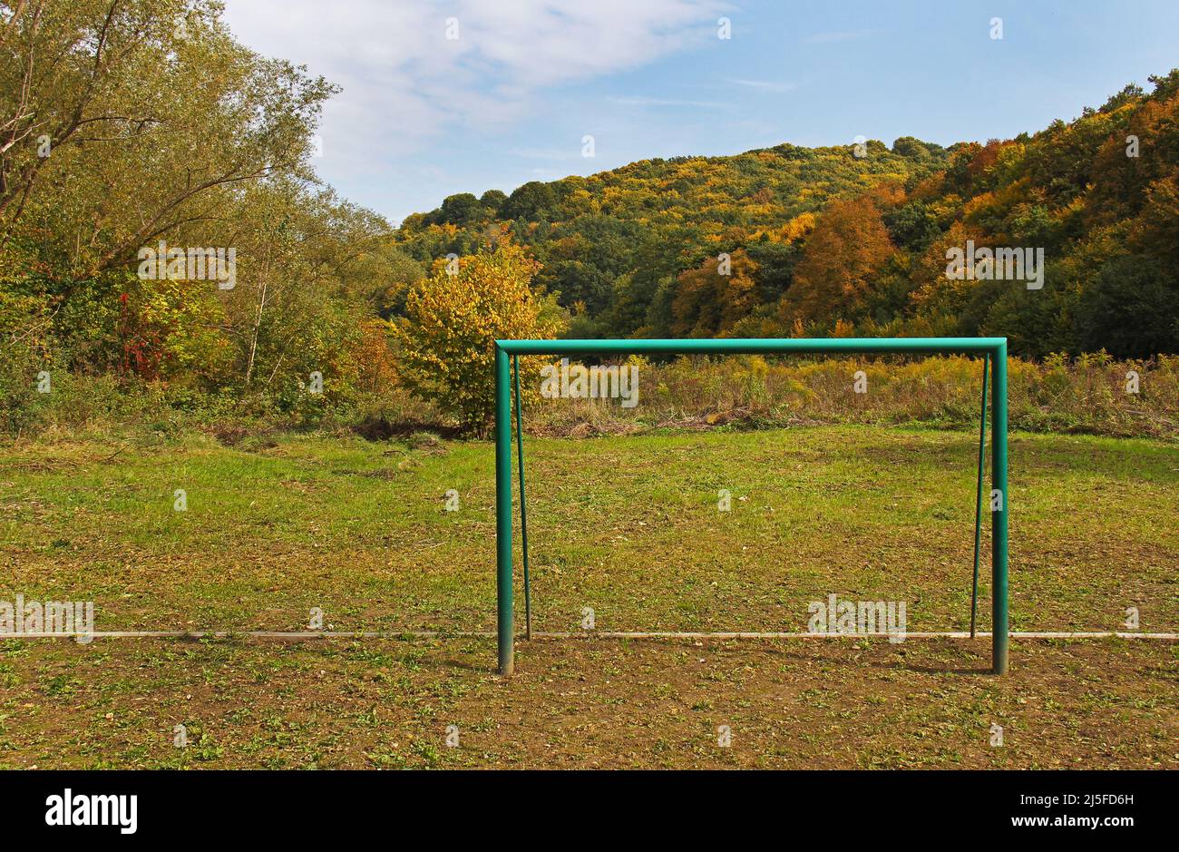 Gate for mini-football in the middle of the clearing Stock Photo - Alamy
