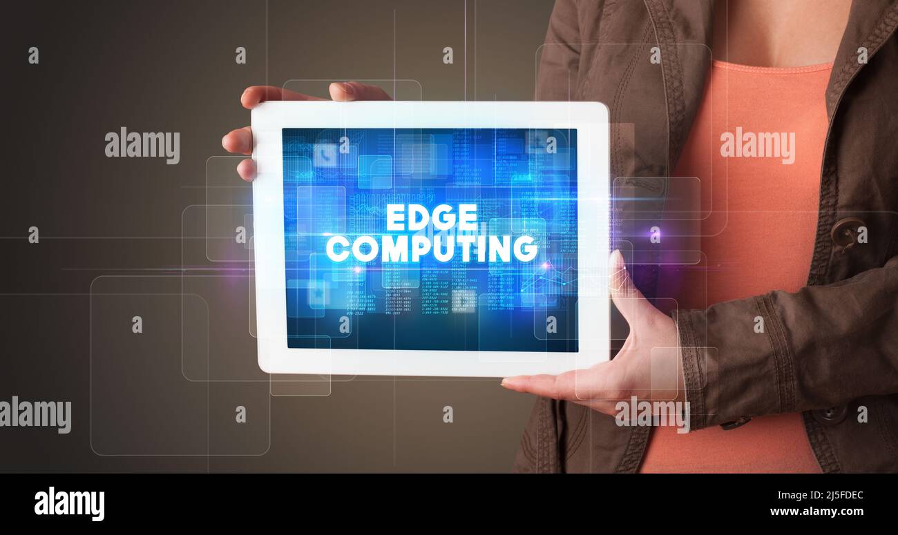 Person holding tablet, technology concept Stock Photo - Alamy