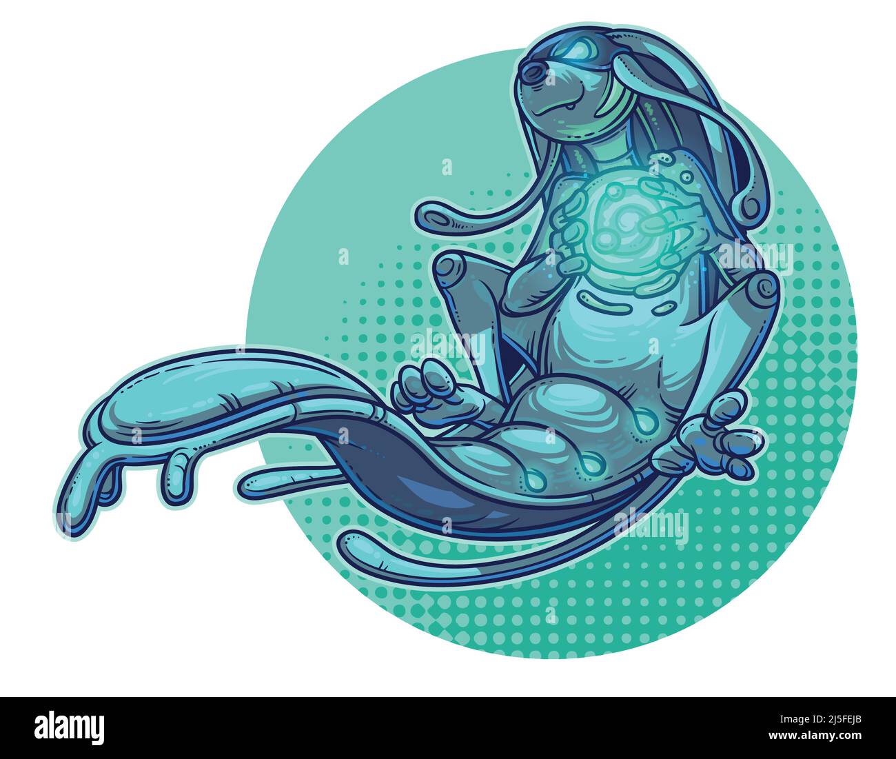 Vector illustration of a cartoon monster water element Stock Vector ...