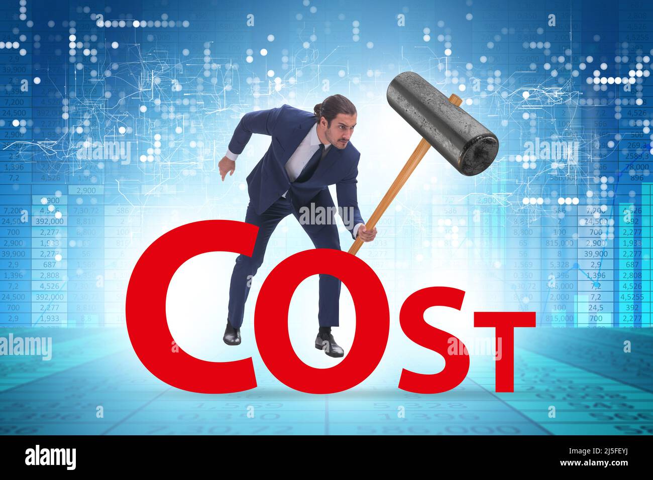 Cost optimisation concept with the falling costs Stock Photo - Alamy