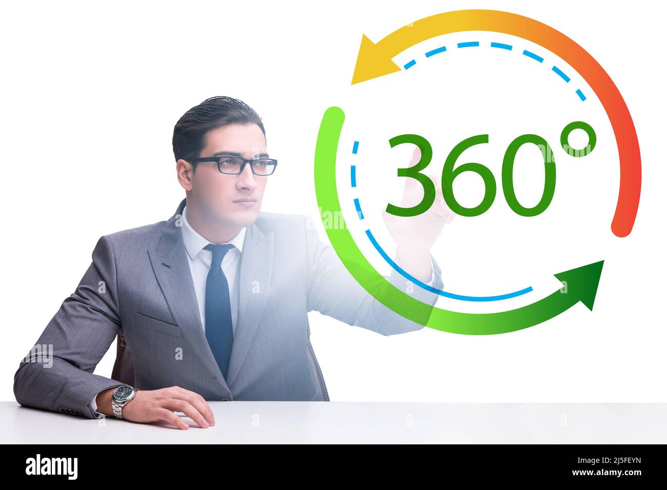 360 degree concept with the businessman Stock Photo - Alamy