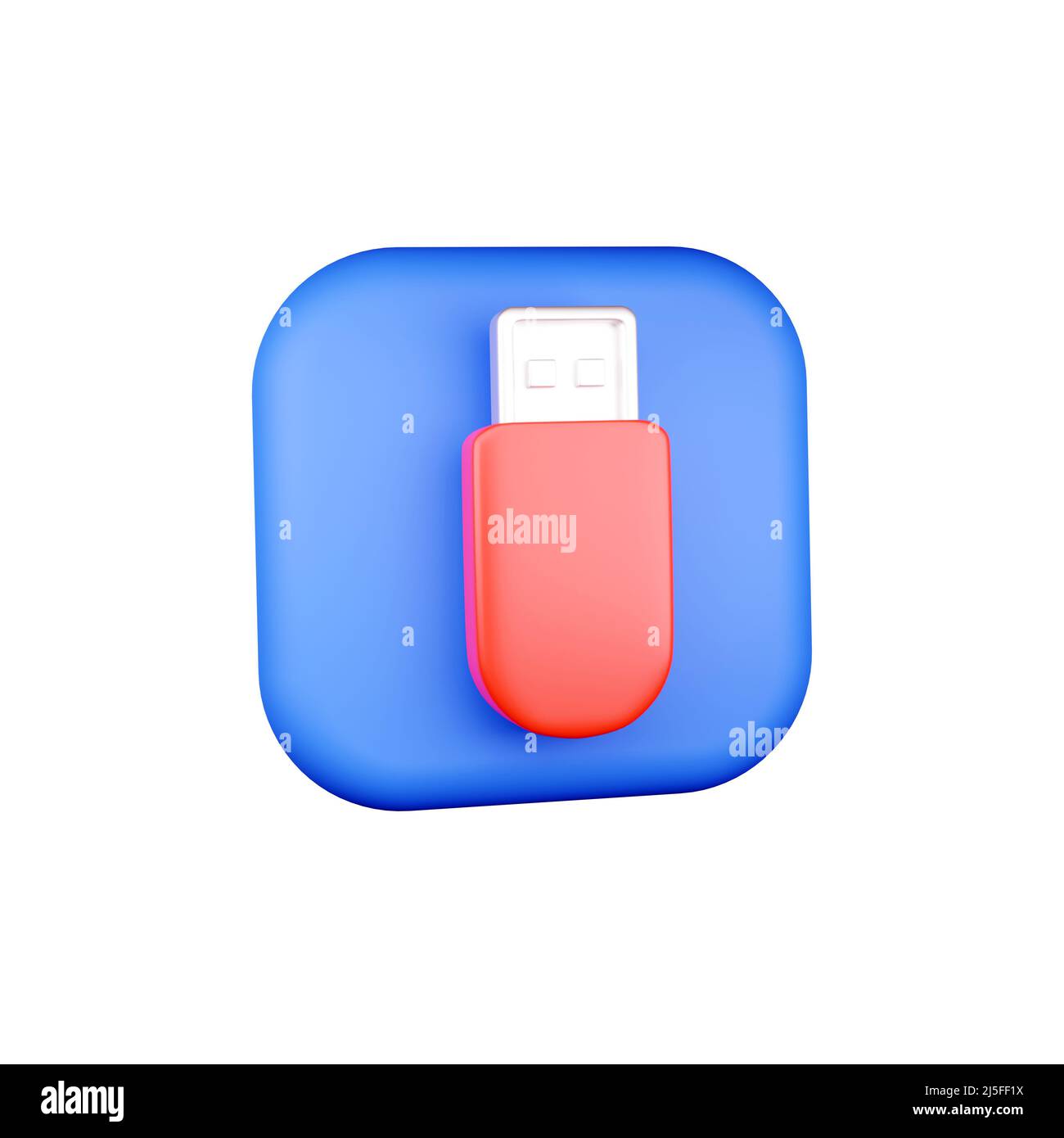 3d render illustration usb cartoon icon with blue background 3d ...