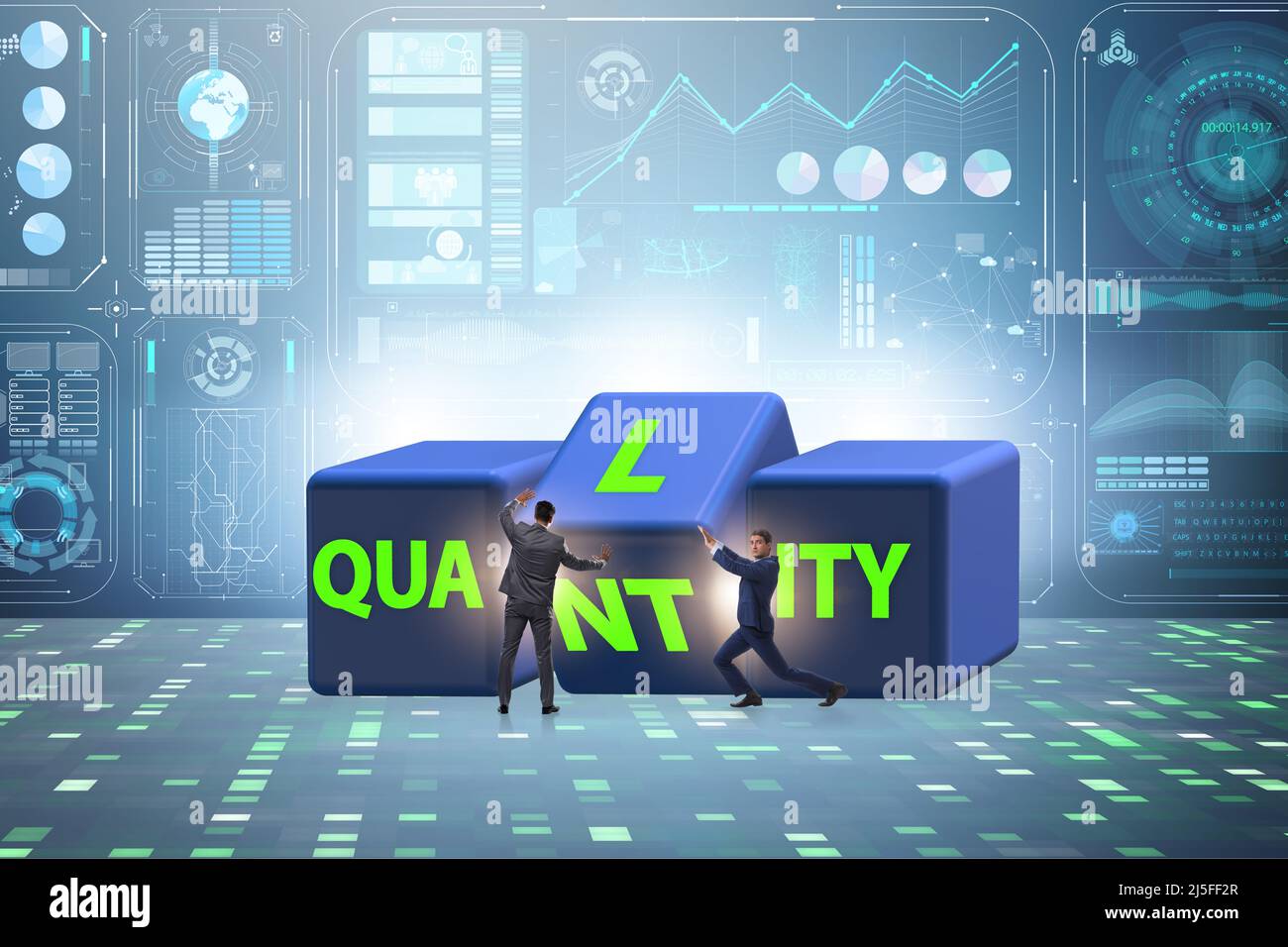 Dilemma of the quantity versus quality Stock Photo - Alamy