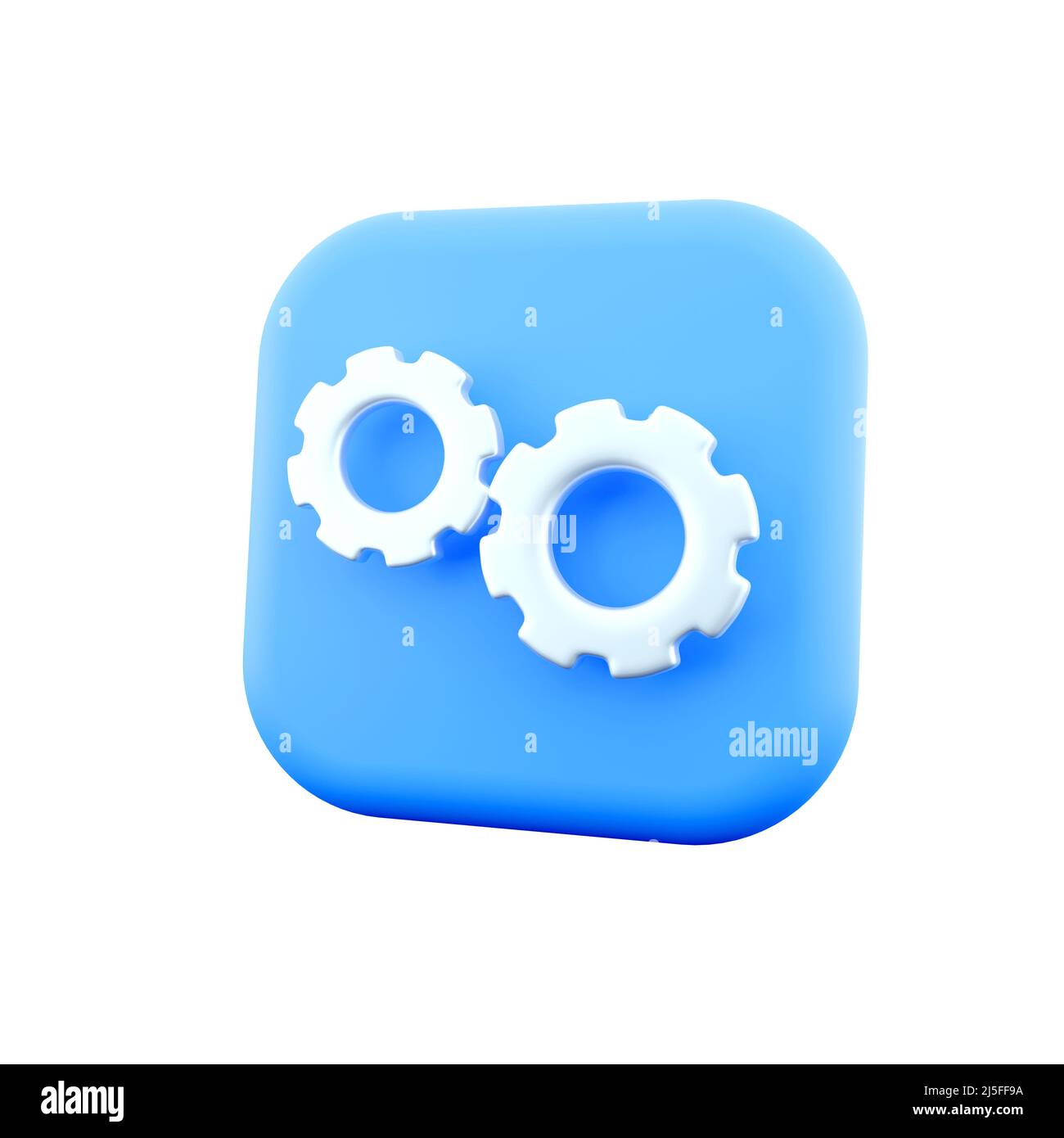 3D rendering illustration. Two gears on a white background 3d render ...