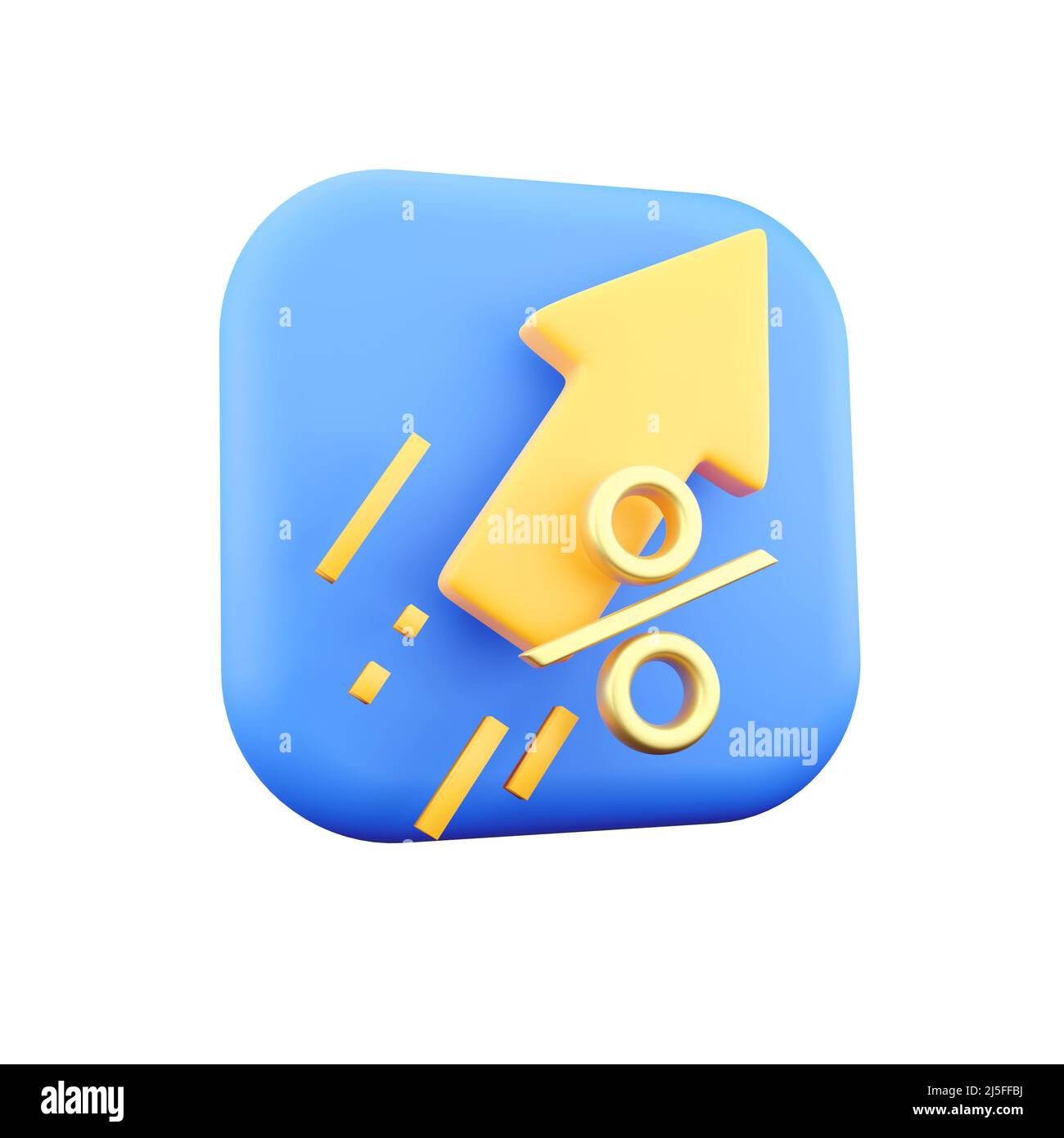 3D render button icon Illustration showing a arrow and Interest icon ...