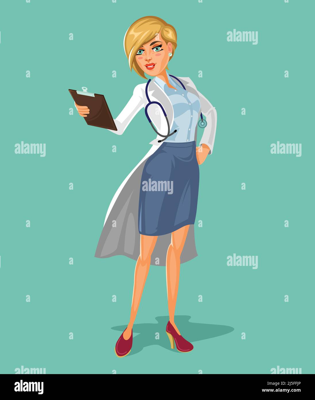 Young woman in uniform holding Stock Vector Images - Alamy