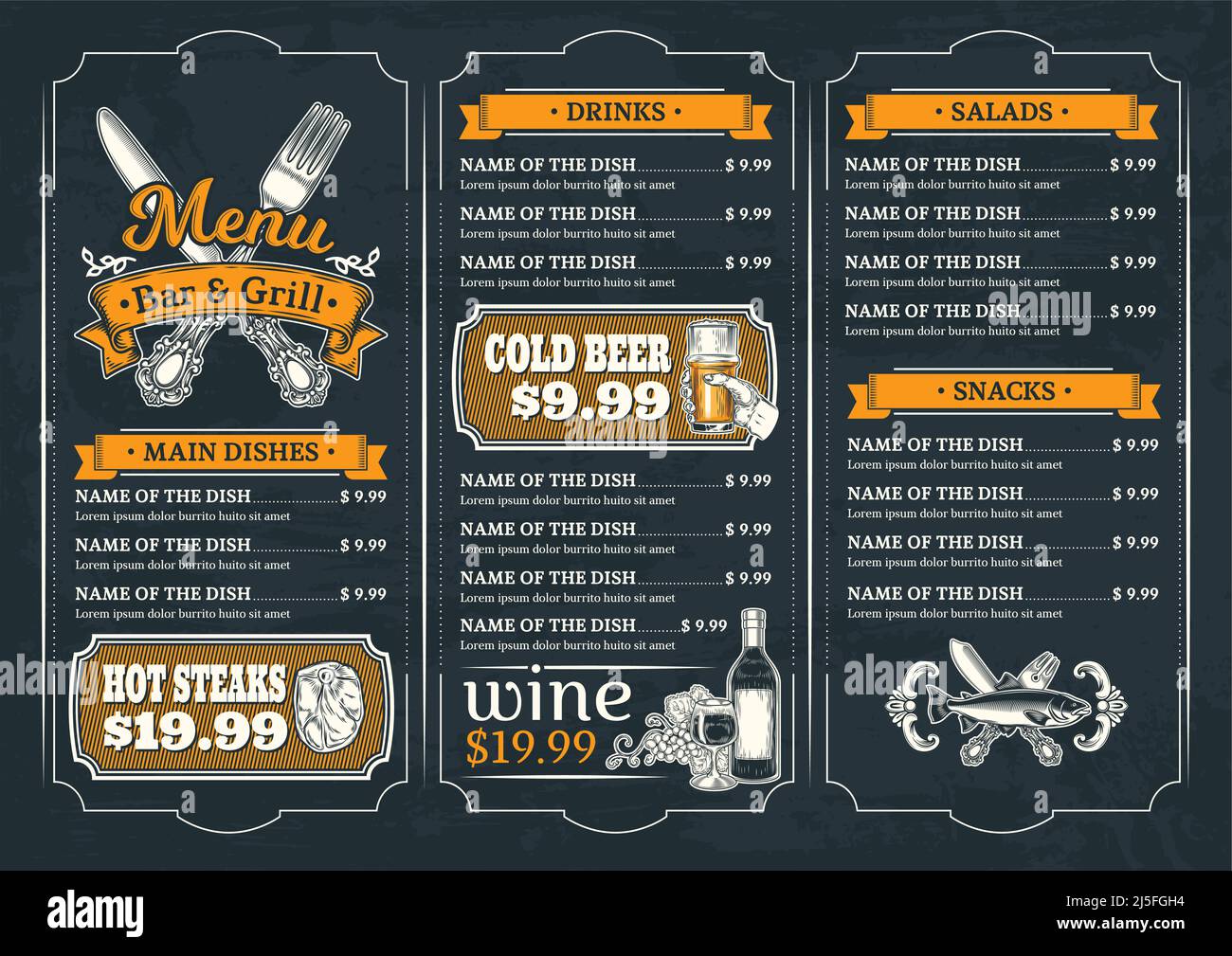 Restaurant bar and garnish Stock Vector Images - Alamy