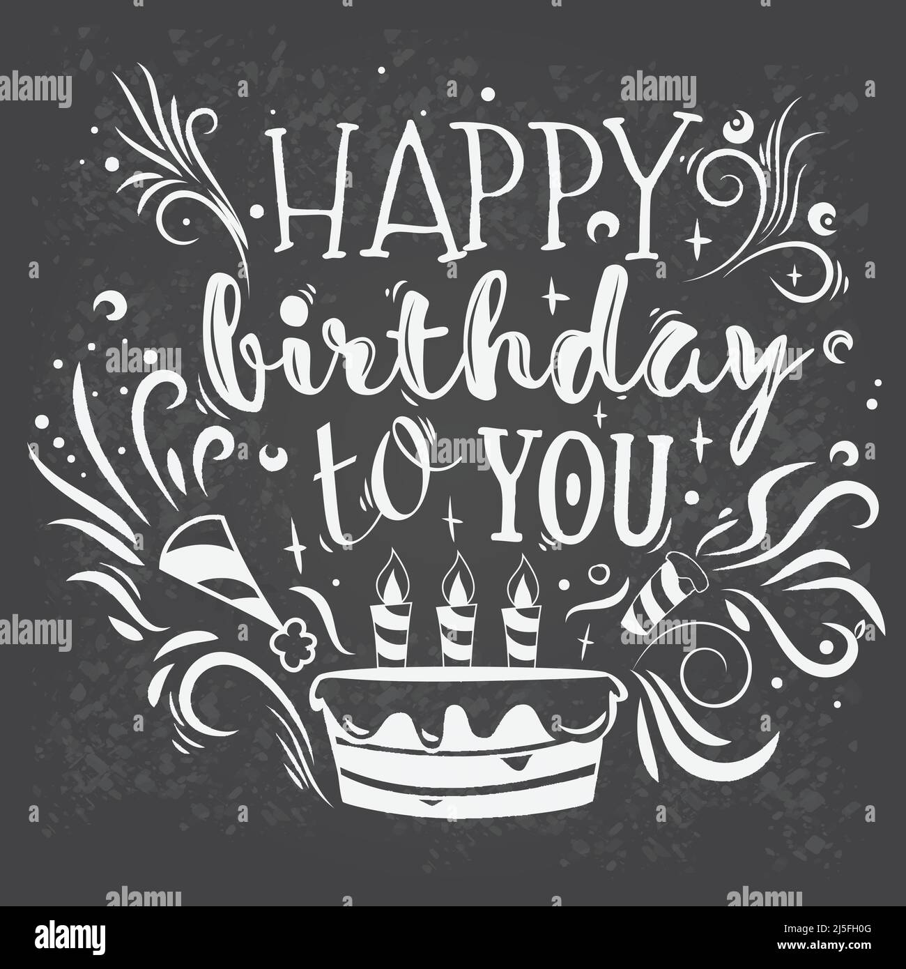 Vector illustration of the inscription on happy birthday. Template for ...