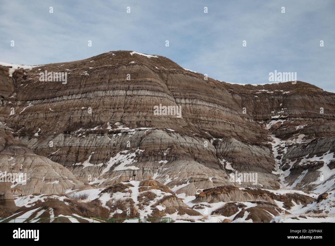Badlands in Alberta just east of Drumheller. Their steep, barren slopes ...