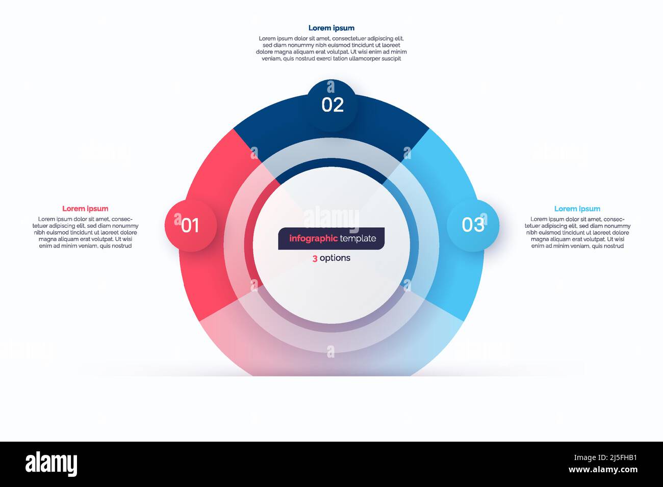 Three option circle infographic design template. Vector illustration Stock Vector Image & Art ...