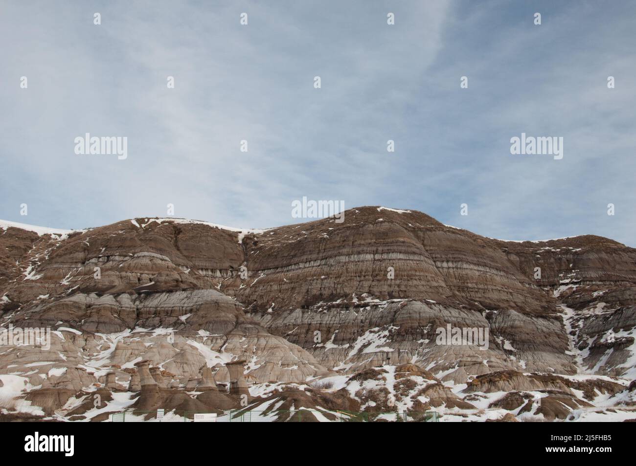Badlands in Alberta just east of Drumheller. Their steep, barren slopes ...