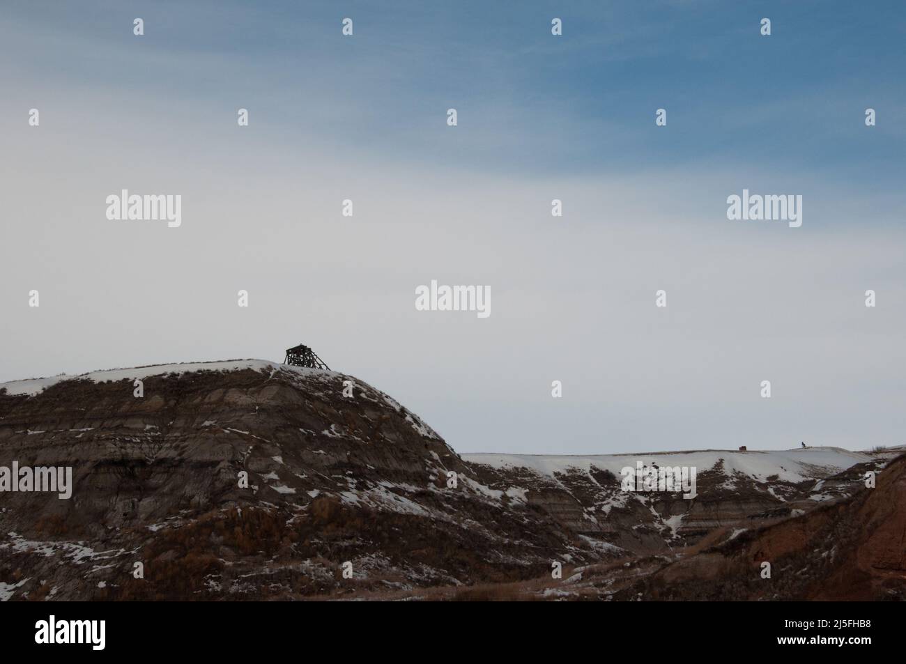 Badlands in Alberta just east of Drumheller. Their steep, barren slopes ...