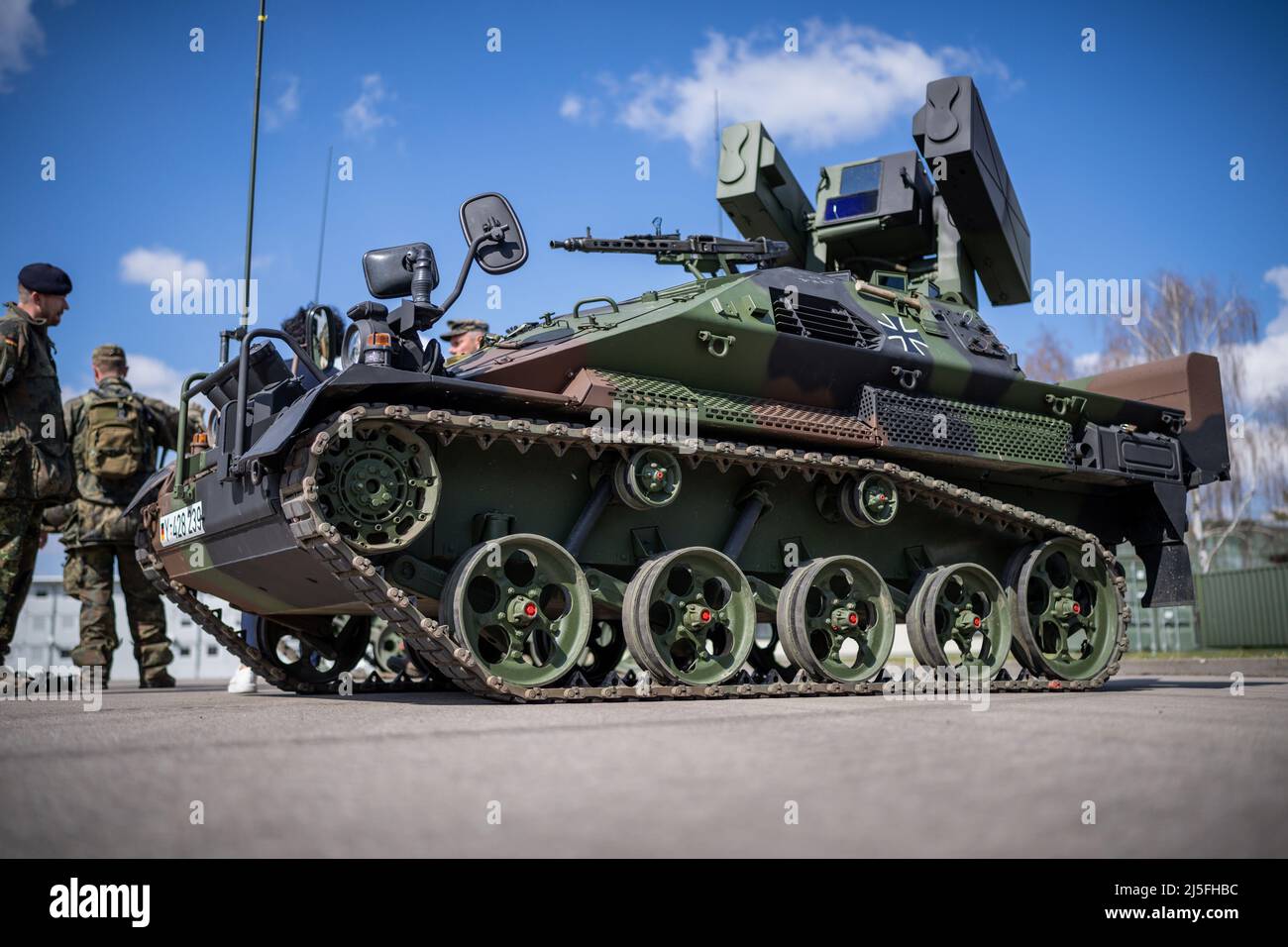 Rukla, Lithuania. 22nd Apr, 2022. A Wiesel armored personnel carrier ...