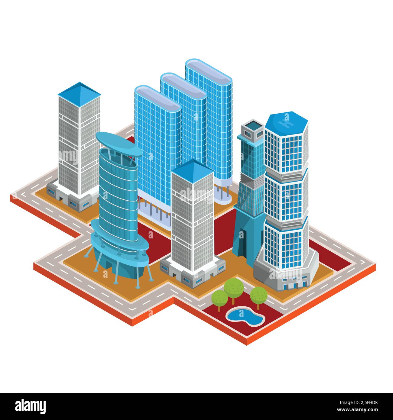 Isometric 3d icons buildings hi-res stock photography and images - Alamy