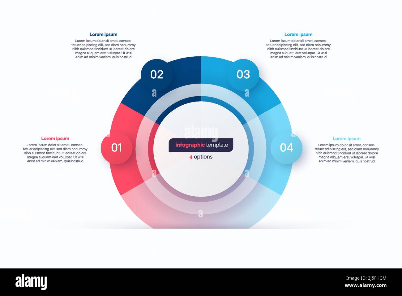 Four option circle infographic design template. Vector illustration Stock Vector Image & Art - Alamy
