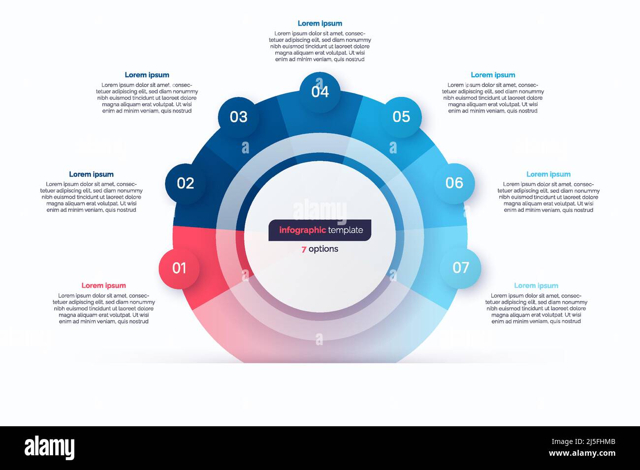 Seven option circle infographic design template. Vector illustration ...
