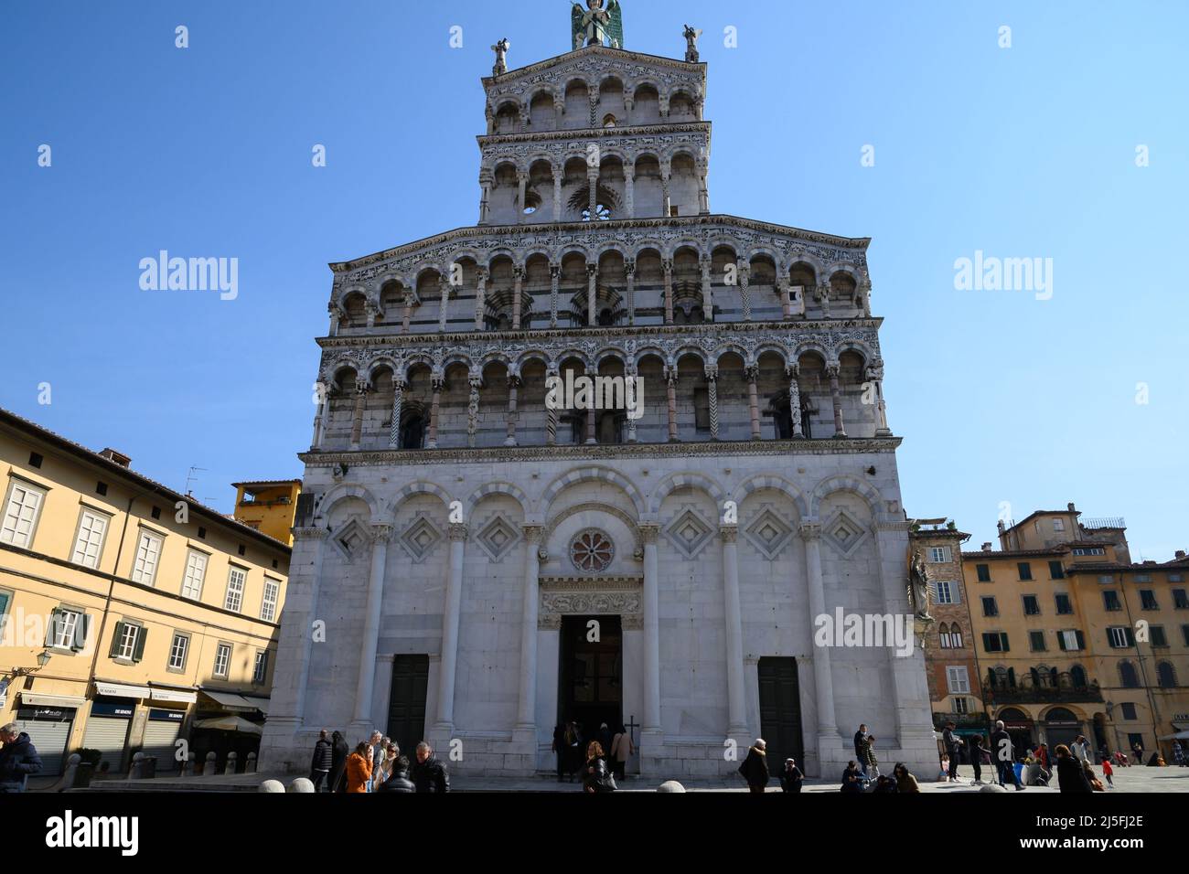 Lucca-March 2022-Italy St Michael Roman Catholic church on Piazza San ...