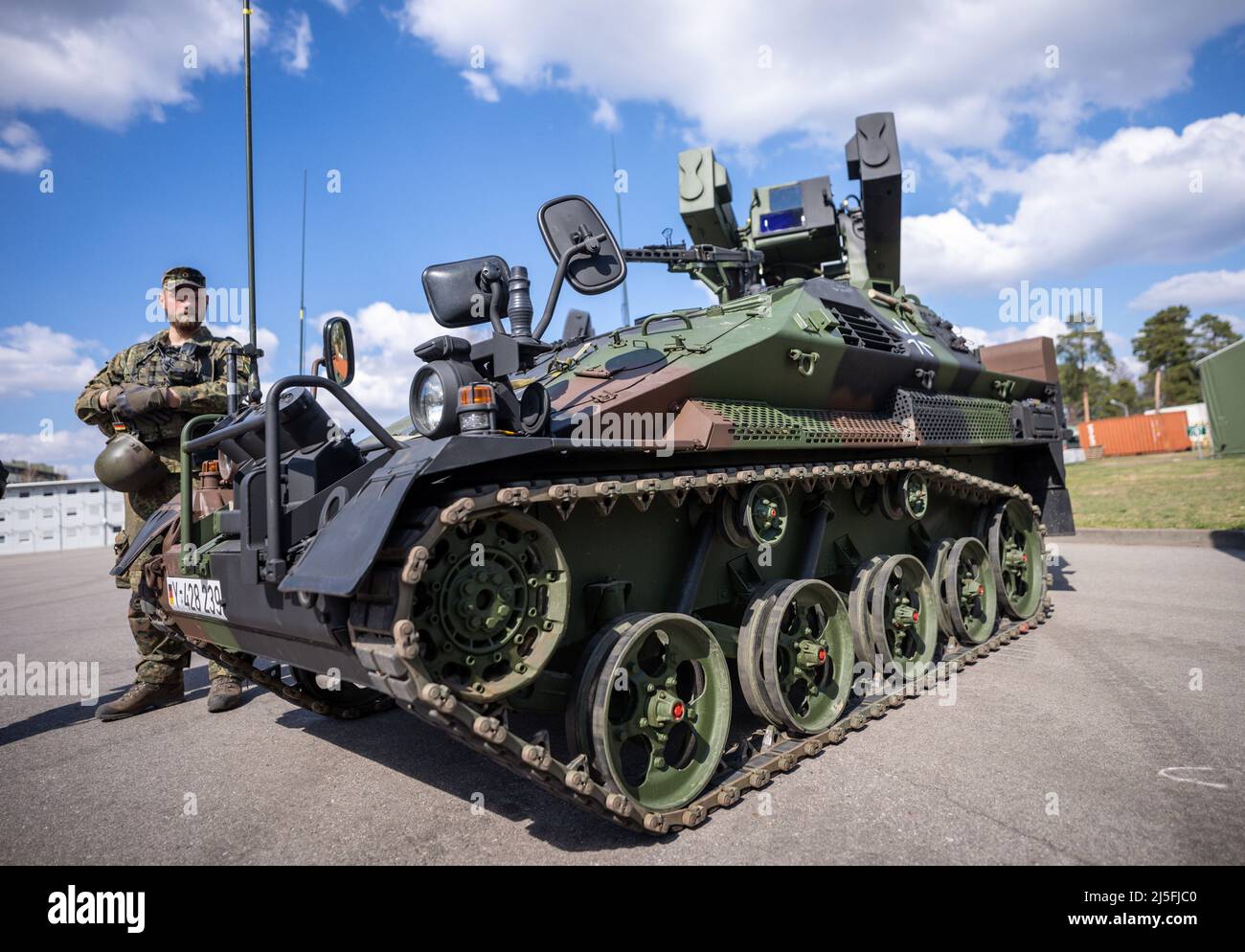 Rukla, Lithuania. 22nd Apr, 2022. A Wiesel armored personnel carrier ...