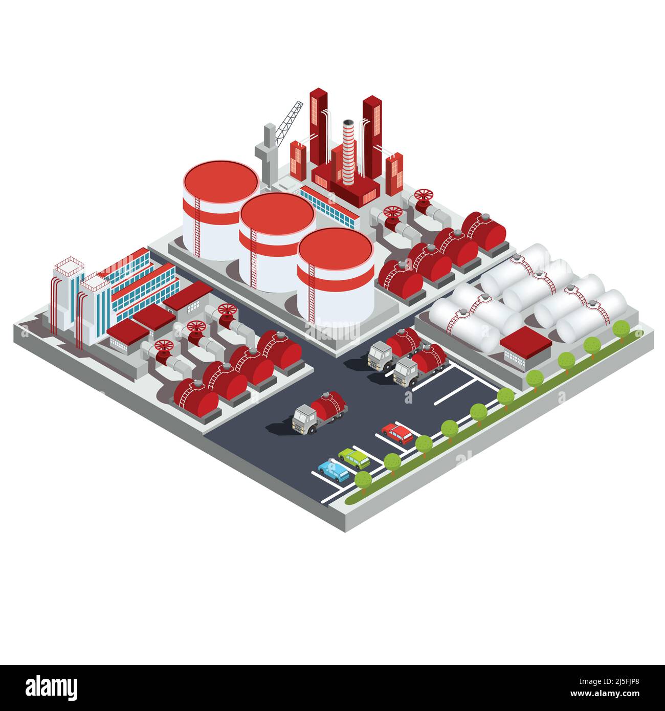 Vector isometric illustration of the oil industry. 3D icon of the oil ...