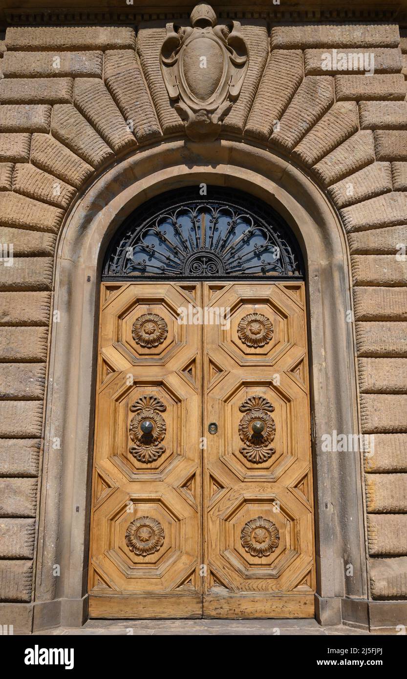 Ancient solid wood doors with hand-carved decorations by local artists ...