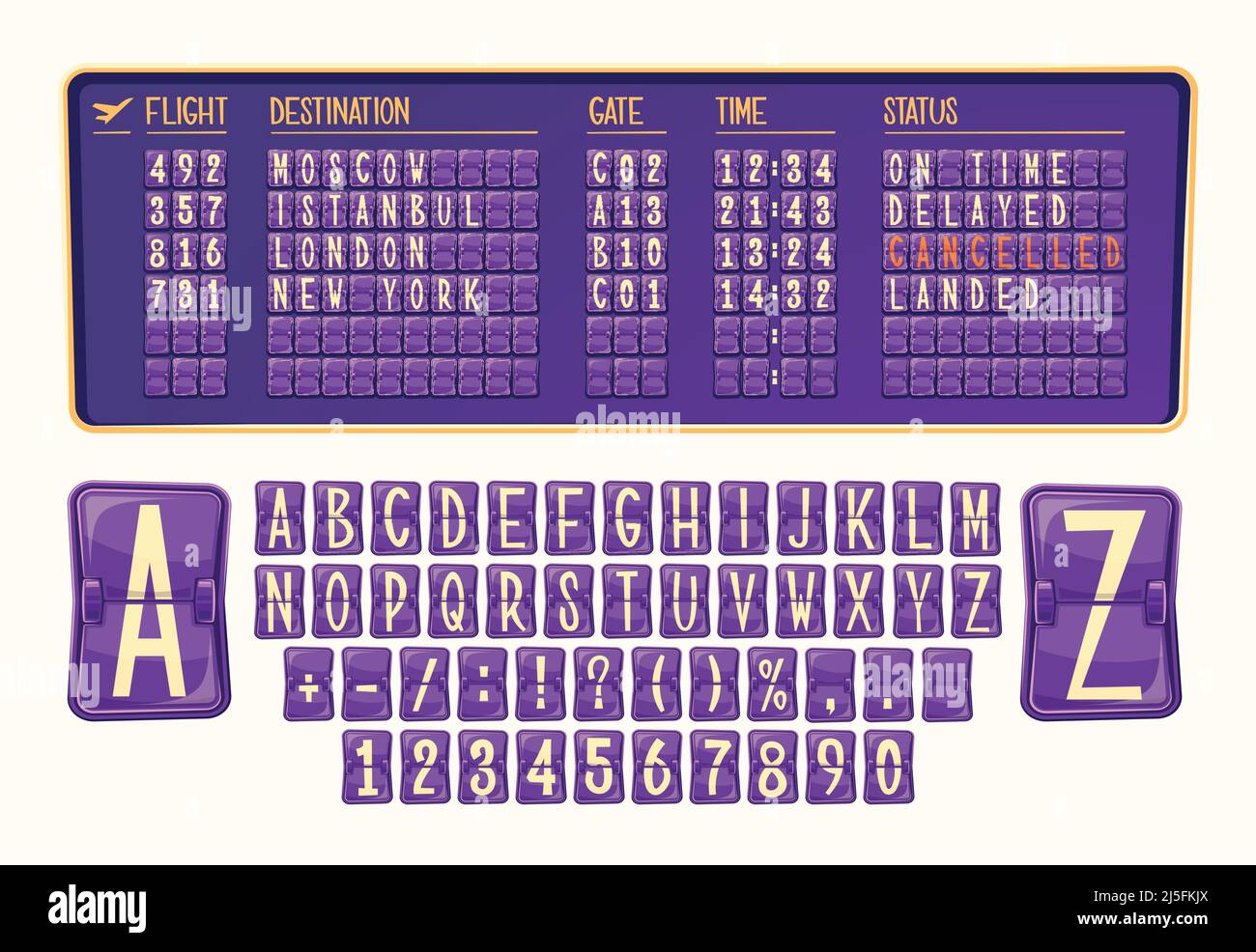 Information board in departure Stock Vector Images - Alamy