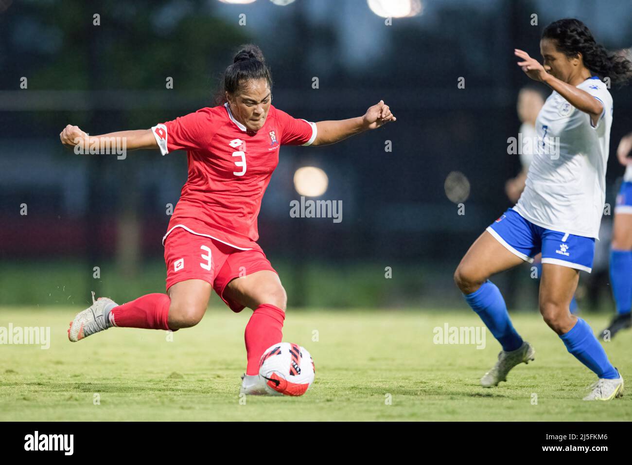 Blacktown, Australia. 22nd Apr, 2022. Ofaloto La'akulu (L) of Tonga ...