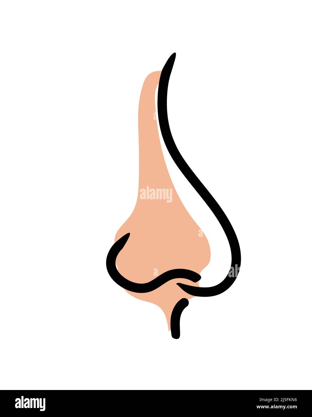 Human nose line icon vector isolated Stock Vector Image & Art - Alamy