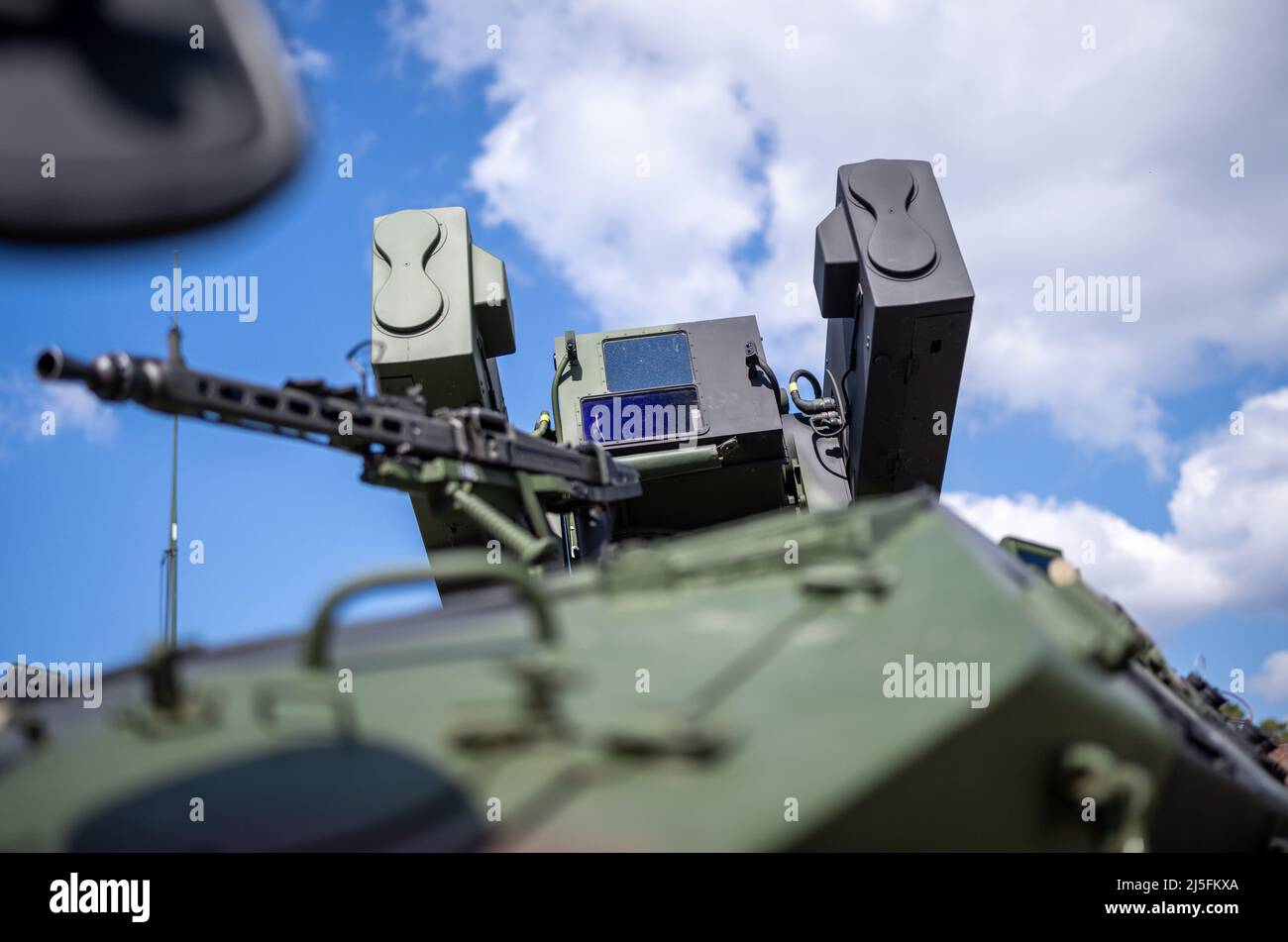 Rukla, Lithuania. 22nd Apr, 2022. A Wiesel armored personnel carrier ...