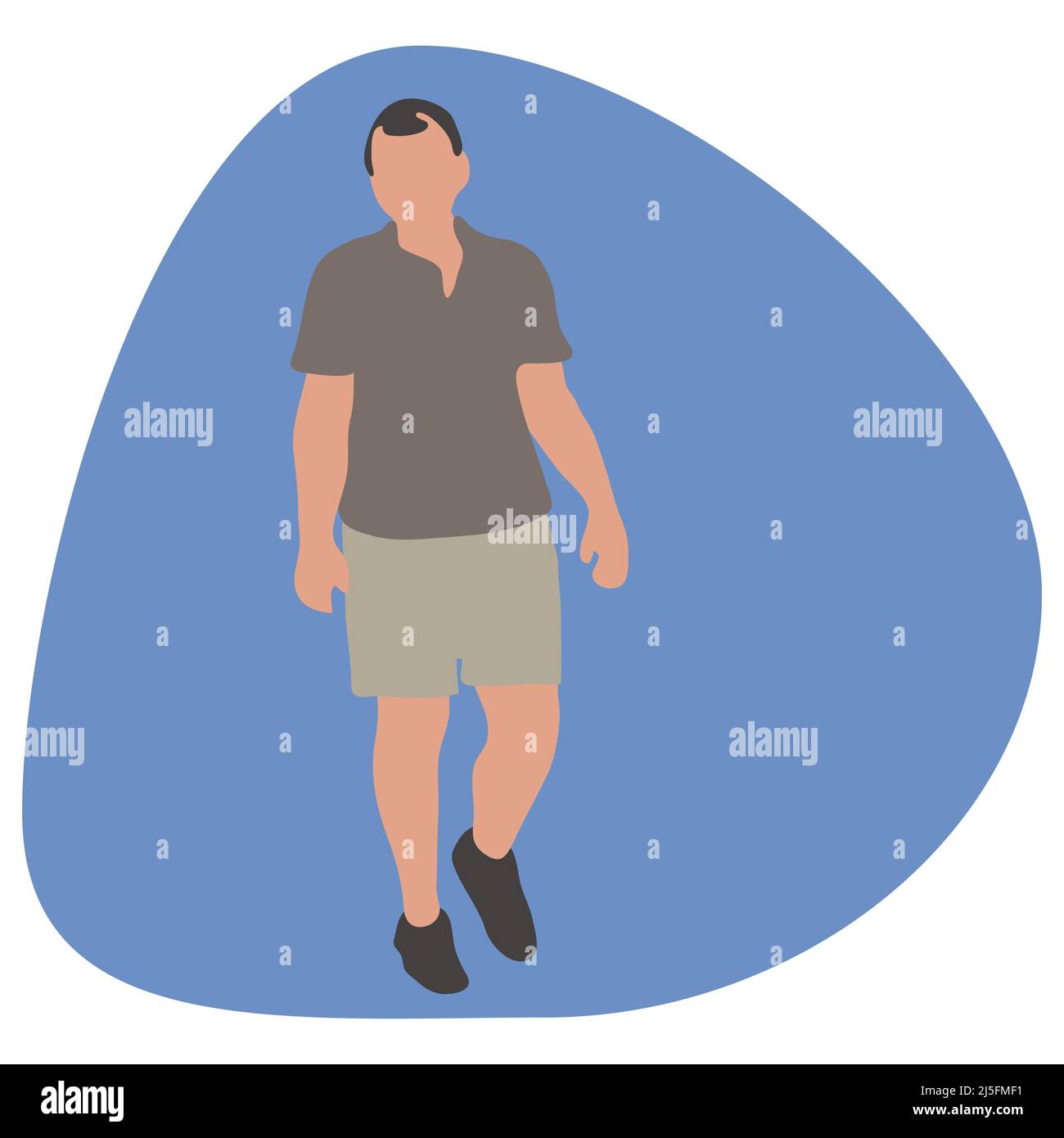Young man walking vector illustration isolated Stock Vector Image & Art ...