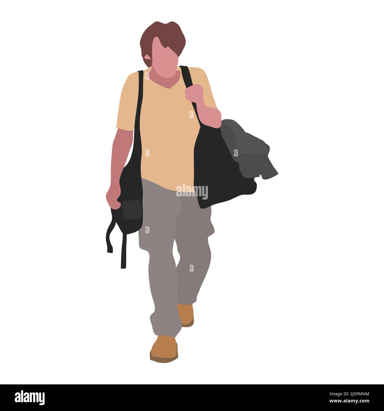 Man walking isolated in white back ground , Vector Stock Vector Image ...