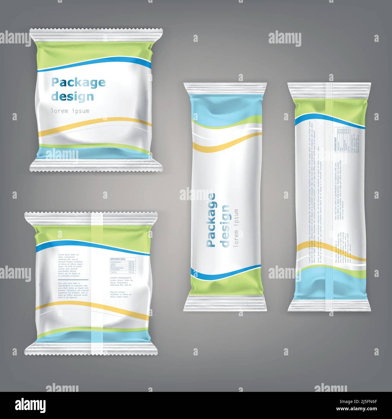 Vector set in a realistic style, ready-to-use design of packaging for ...