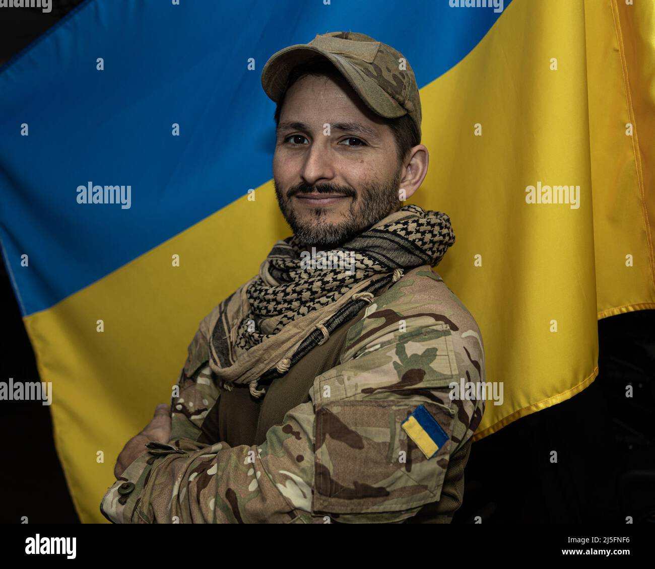 Ukraine. 23rd Apr, 2022. Famous Canadian Sniper "Wali," whose real name ...