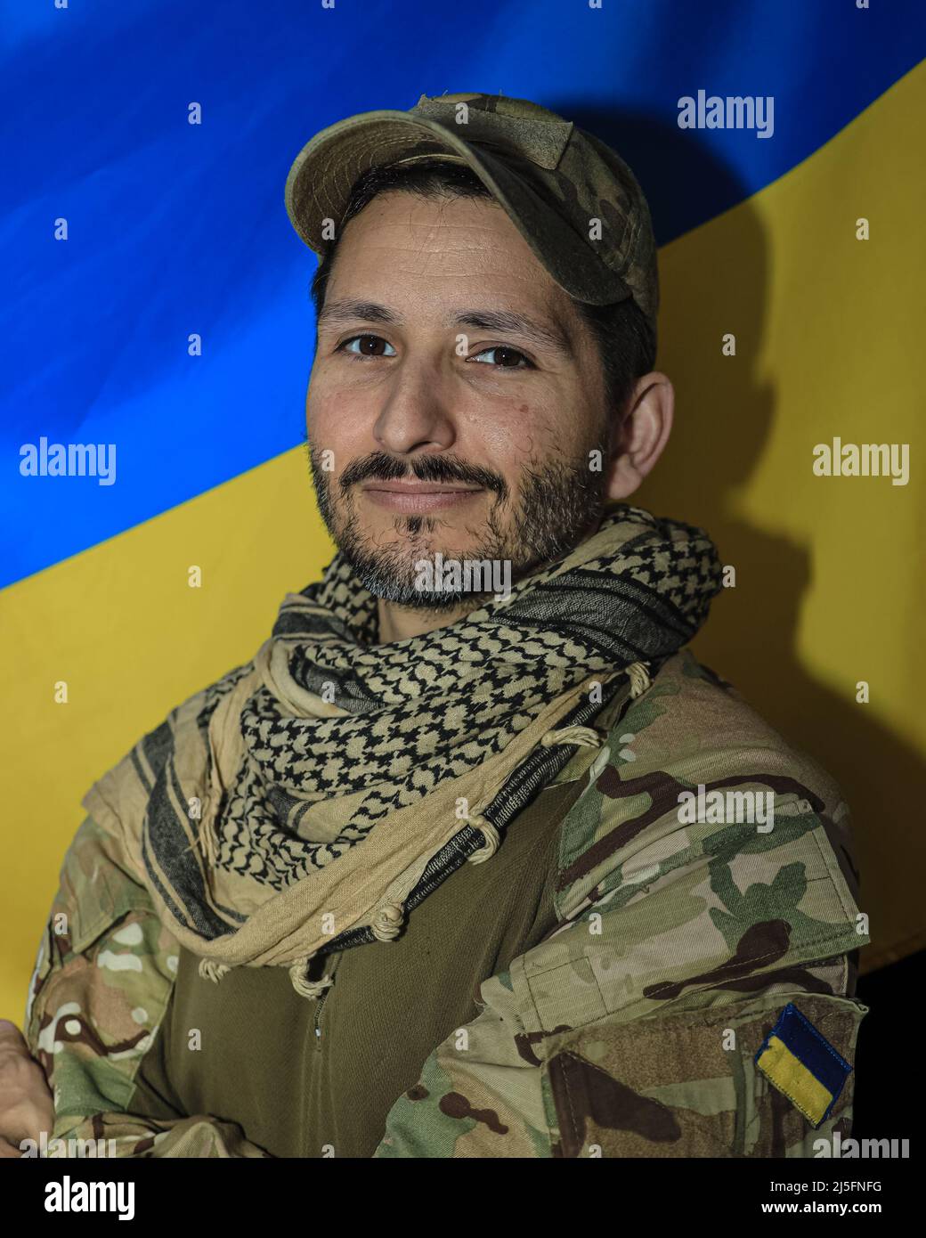 Ukraine. 23rd Apr, 2022. Famous Canadian Sniper "Wali," whose real name ...