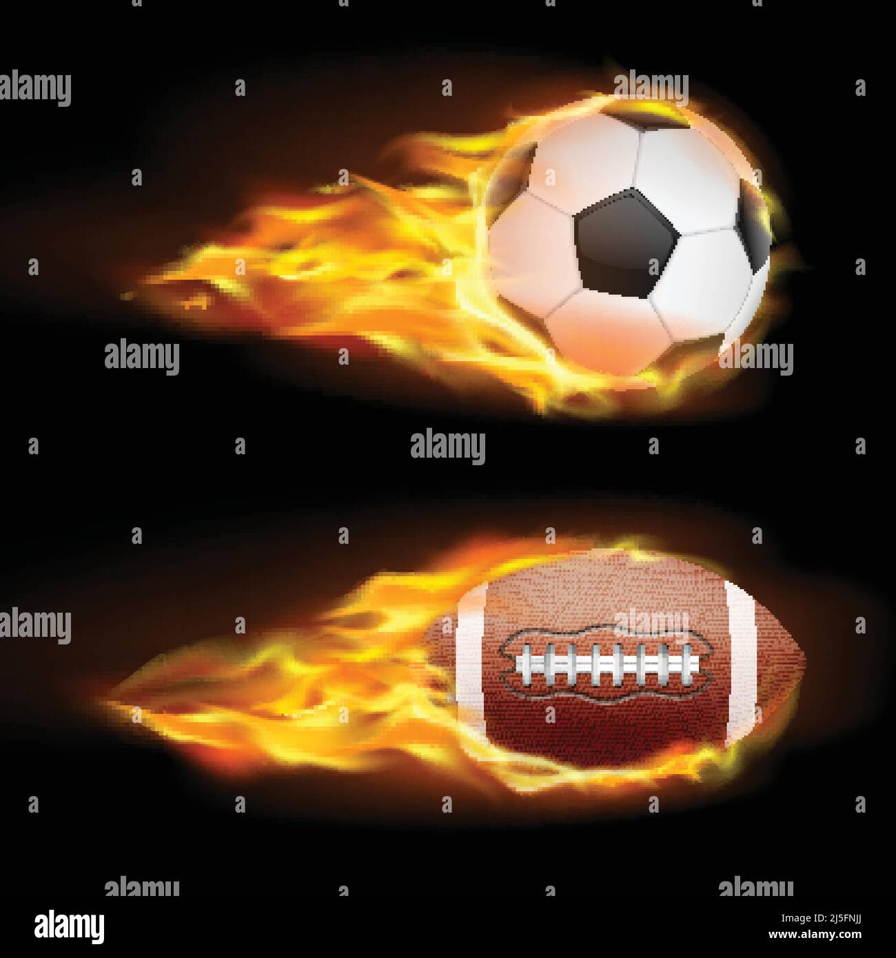 Realistic soccer ball on fire Stock Vector Images - Alamy