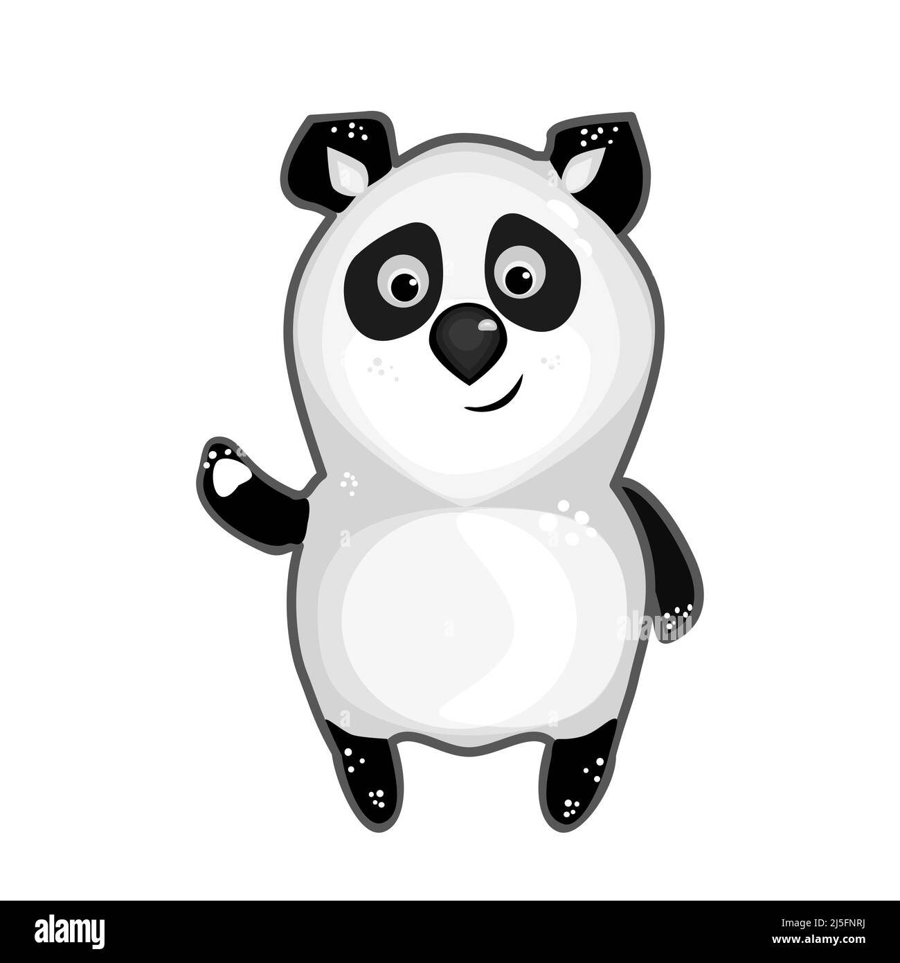 Panda isolated on white background. Lovely cartoon panda bear character ...