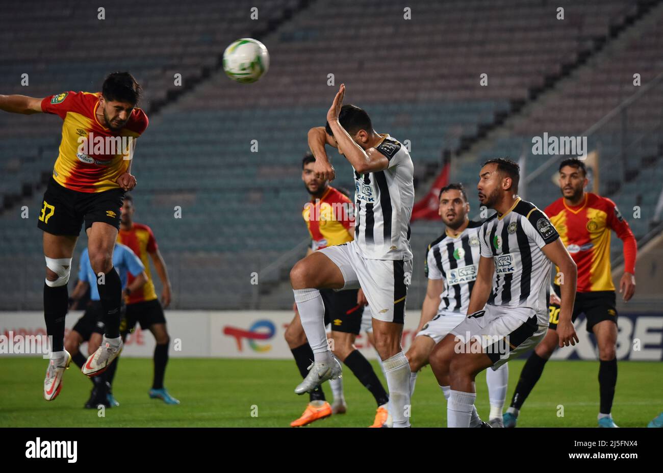 Tunis, Tunisia. 22nd Apr, 2022. esperance player and ES Setif player ...