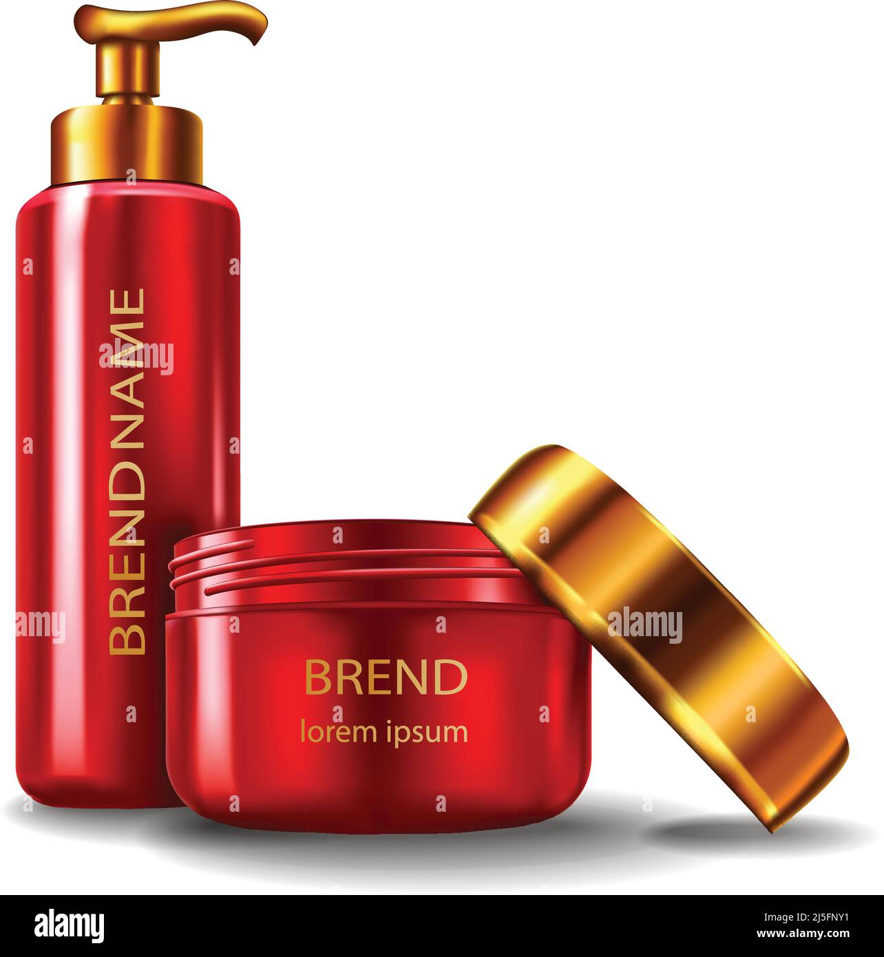 Vector illustration of a realistic style of red plastic cosmetic ...