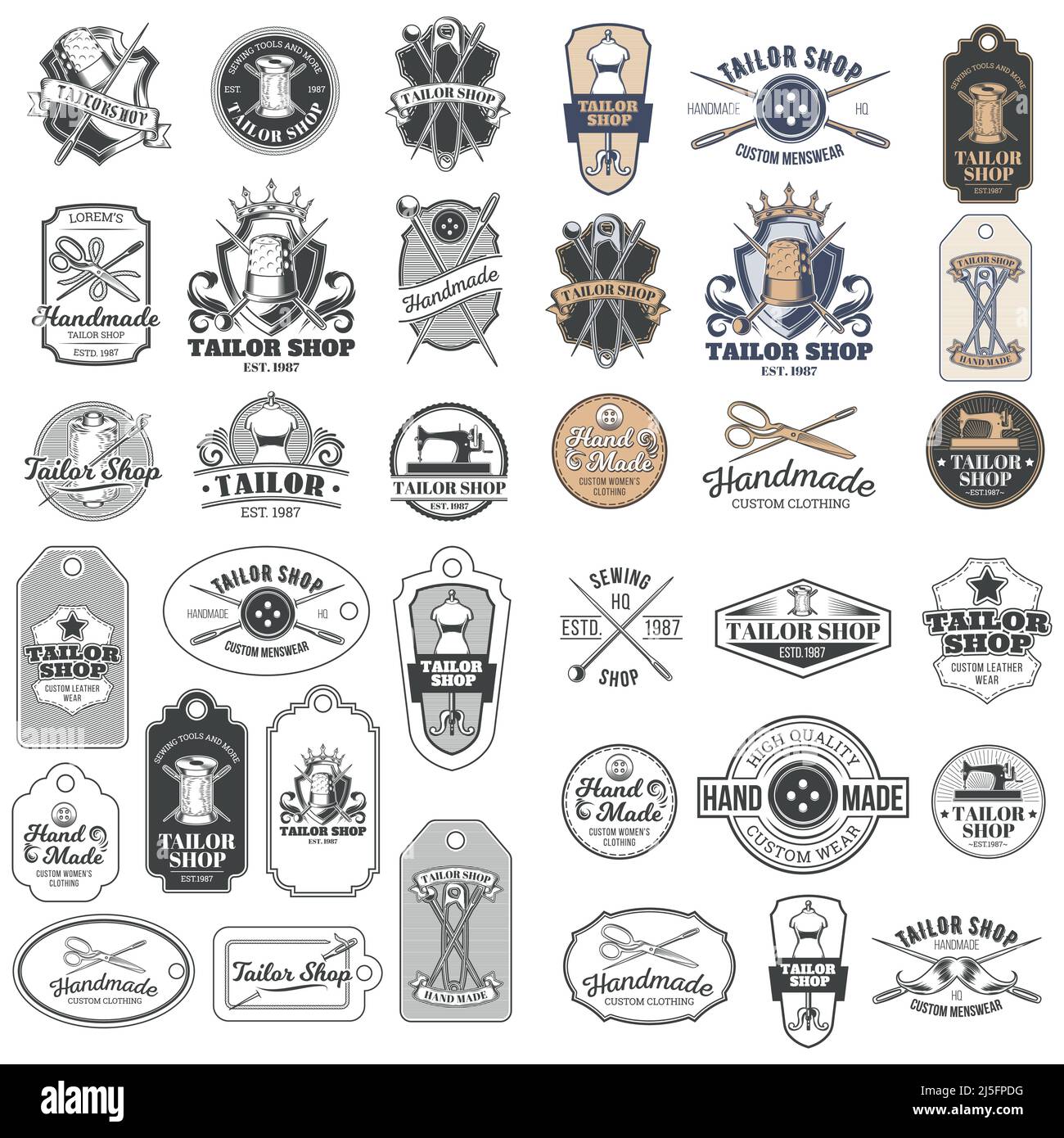 Sewn badges Stock Vector Images - Alamy