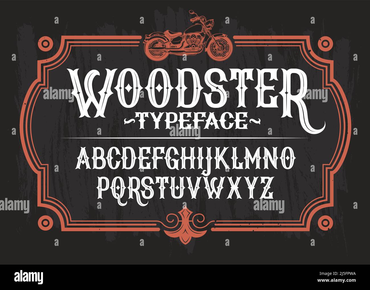 Vector illustration of a vintage font, the Latin alphabet in a retro ...