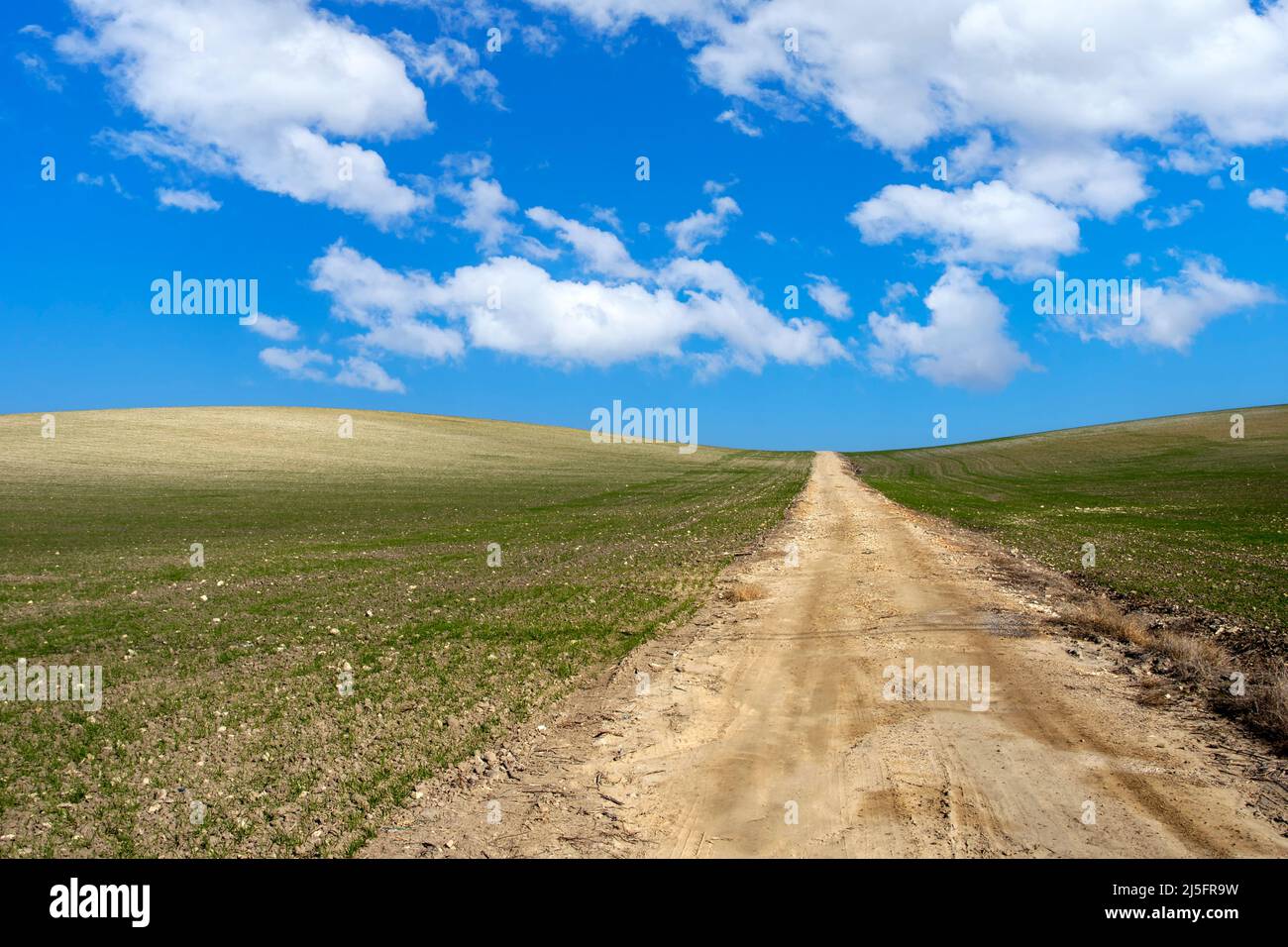 beautiful countryside with contrasting colours between sky and land ...