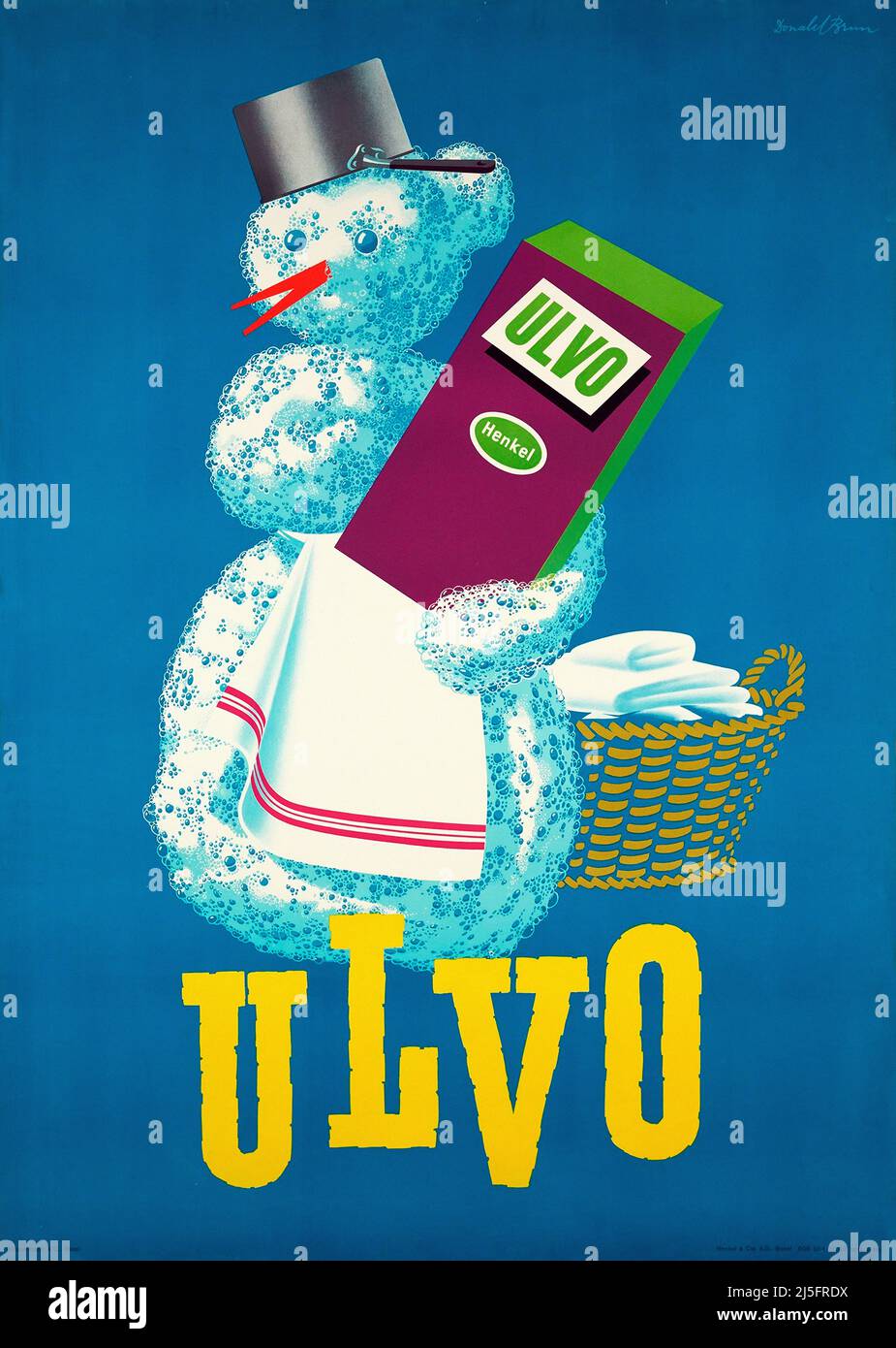 VINTAGE 1950s POSTER Ulvo, Henkel Donald BRUN 1953 Stock Photo - Alamy